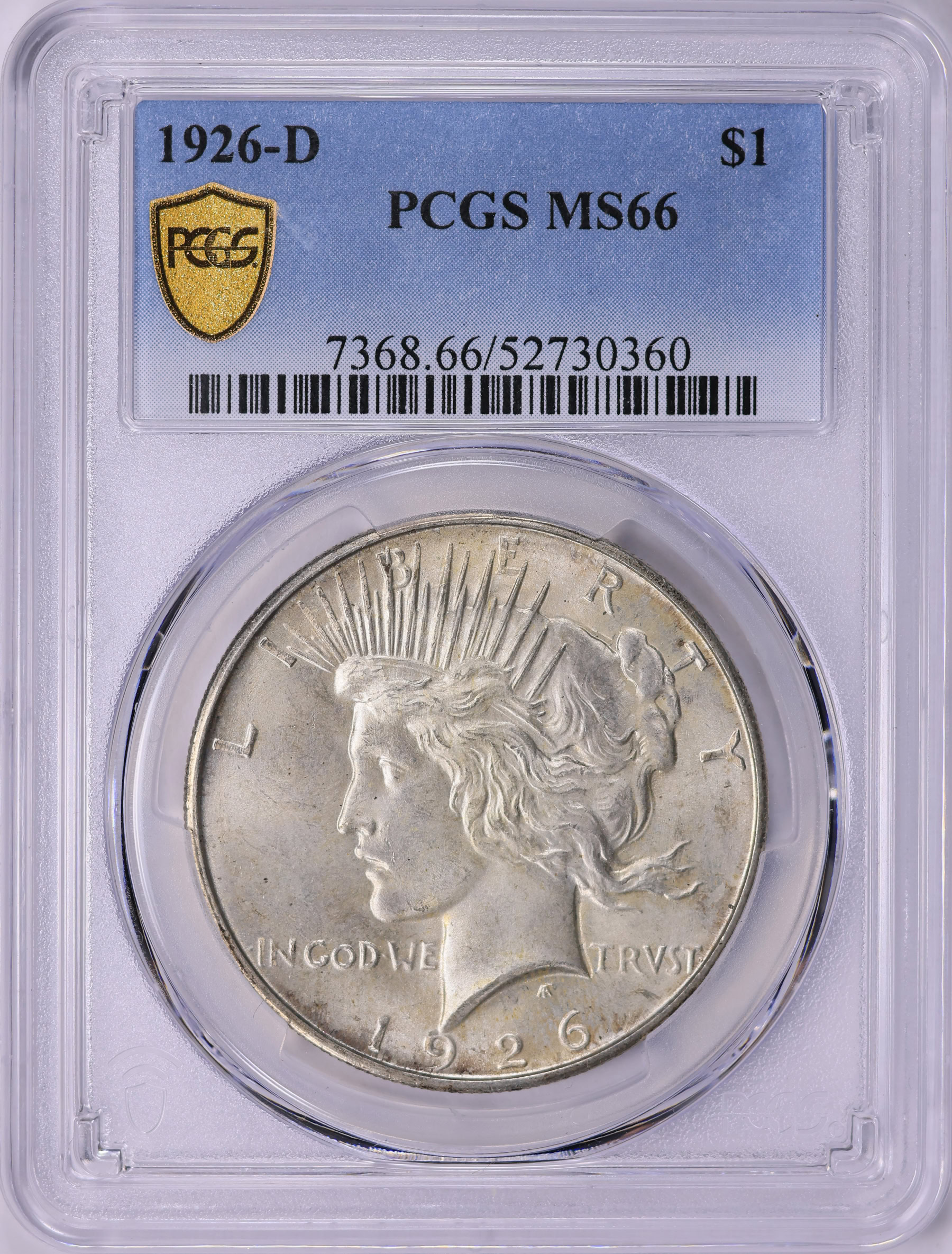 1926-D Peace Silver Dollar PCGS MS-66 (Item 1859486) | GreatCollections ...