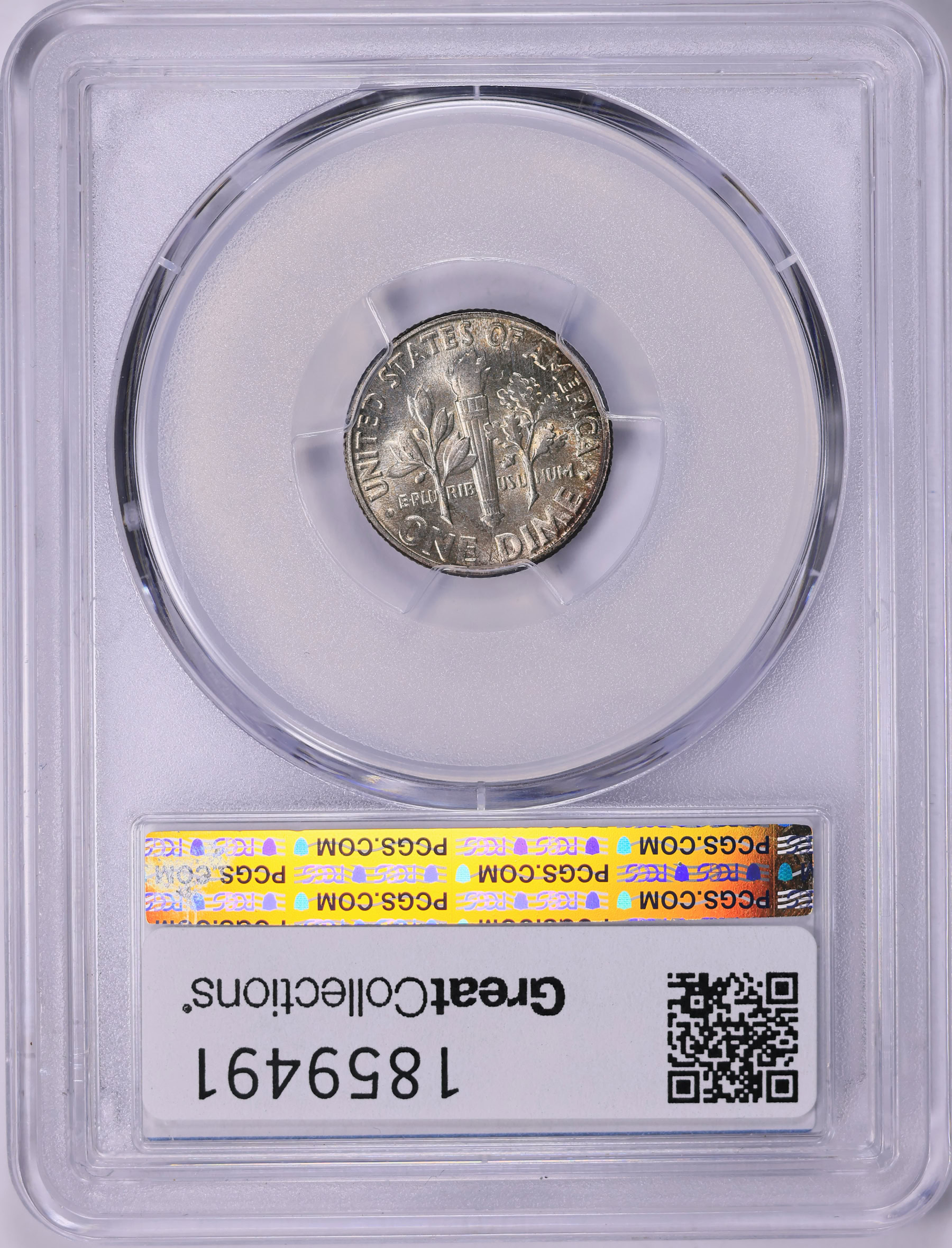 1949 Roosevelt Dime PCGS MS-67 FB (Toned) (Item 1859491) | GreatCollections Coin Auctions