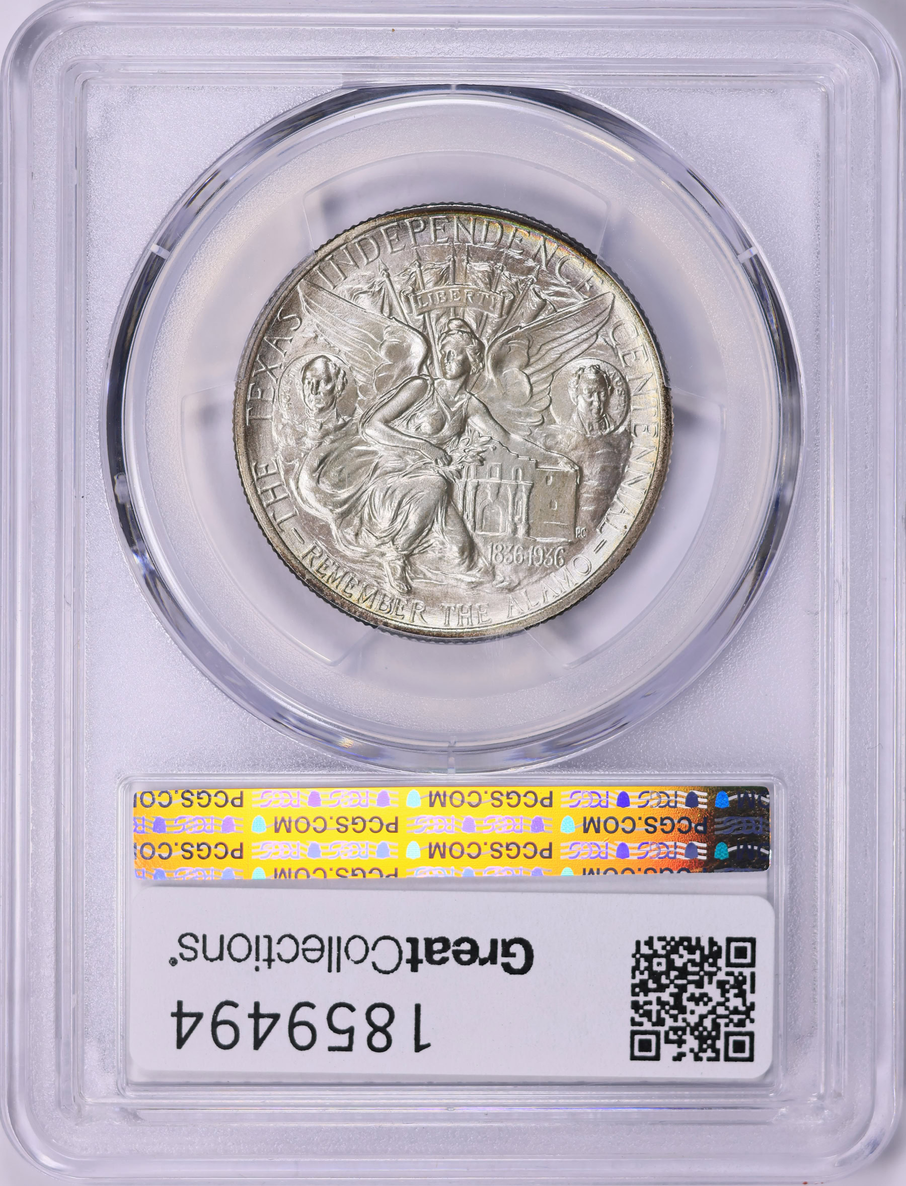 1938 Texas Centennial Half Dollar PCGS MS-67+ (CAC Green) (Toned) (Item ...