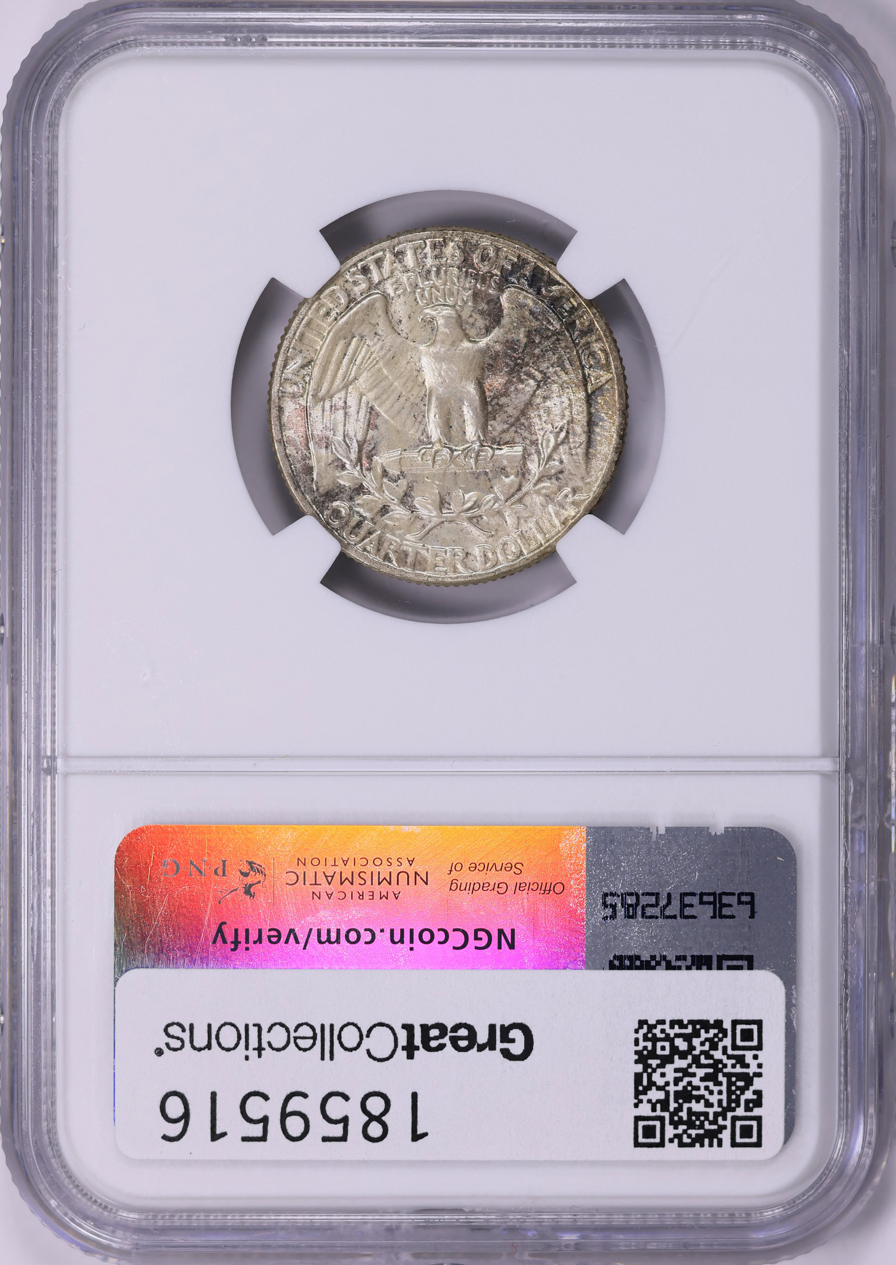 1949 Washington Quarter NGC MS-66+ (Toned) (Item 1859516) | GreatCollections Coin Auctions