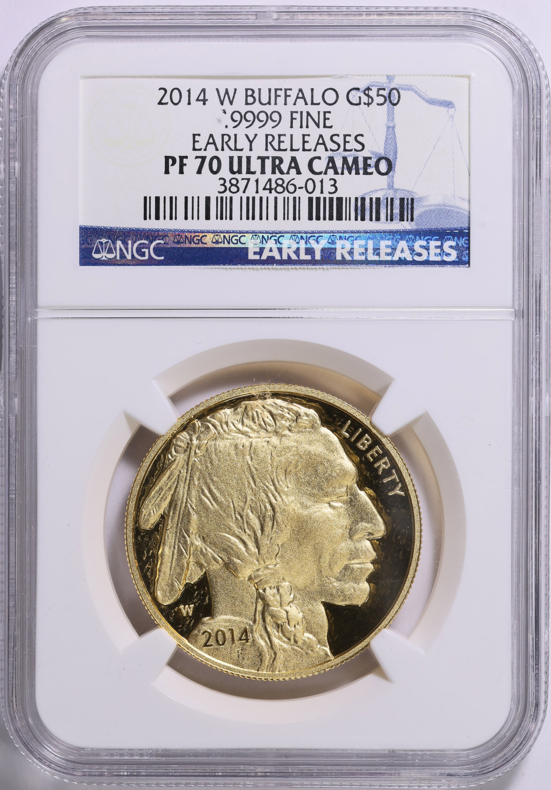 2014-W $50 One-Ounce Gold American Buffalo Early Releases NGC Proof-70 UC (Item 1859725 ...