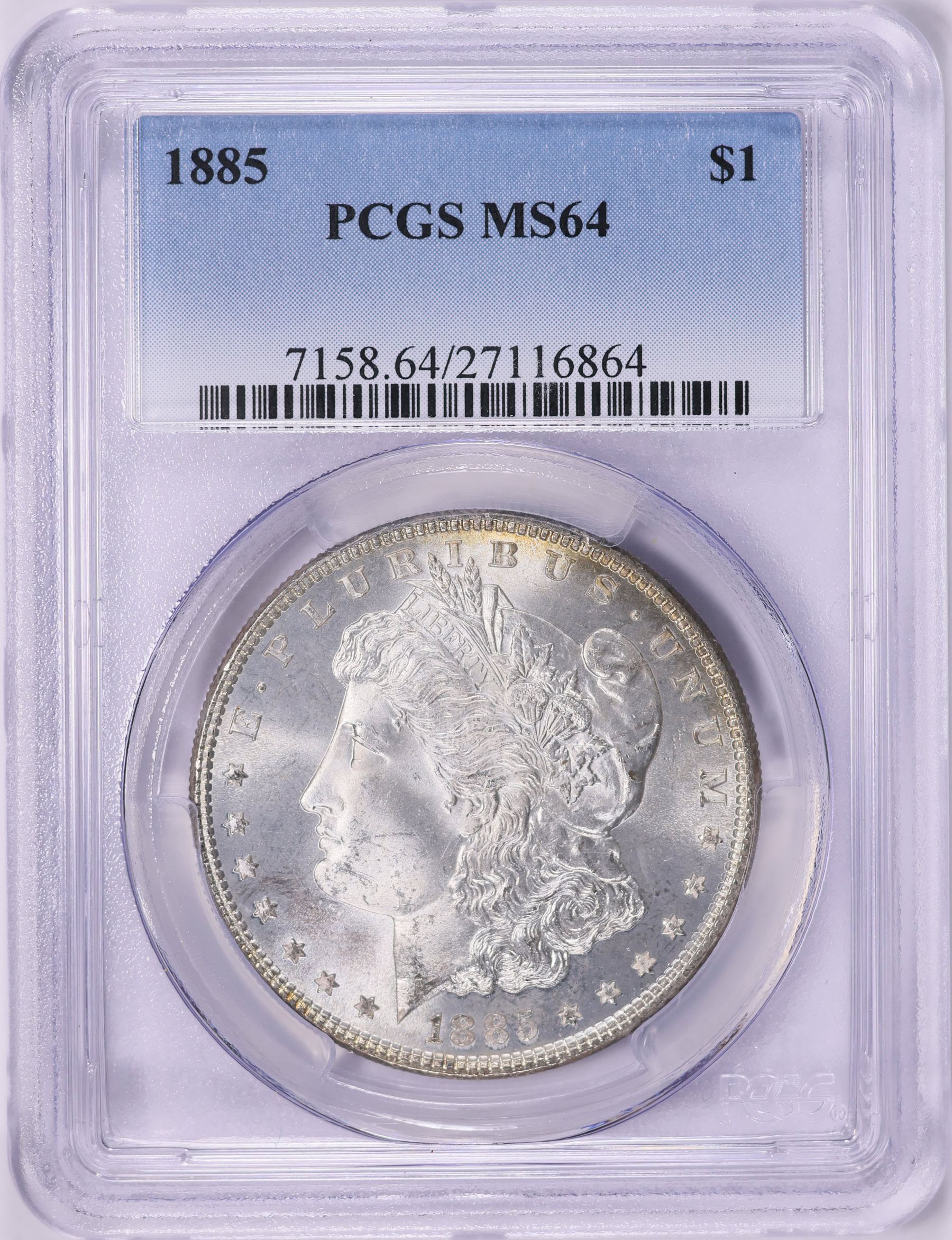 1885 Morgan Silver Dollar PCGS MS-64 (Toned) (Item 1859853) | GreatCollections Coin Auctions