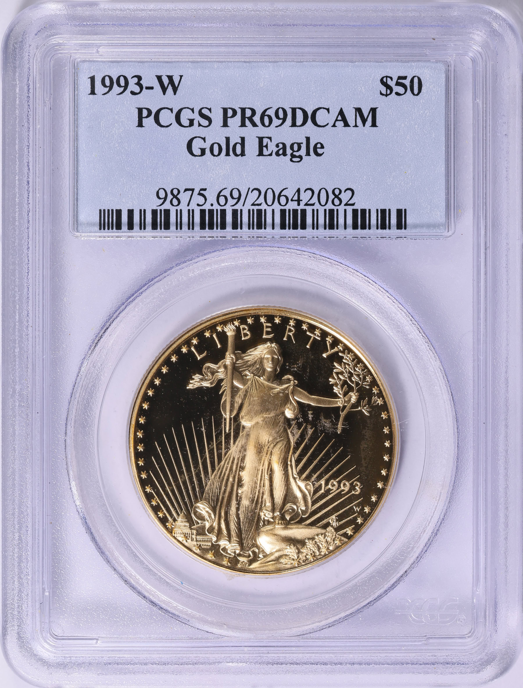 1993-W $50 One-Ounce Gold American Eagle PCGS Proof-69 DCAM (Item ...
