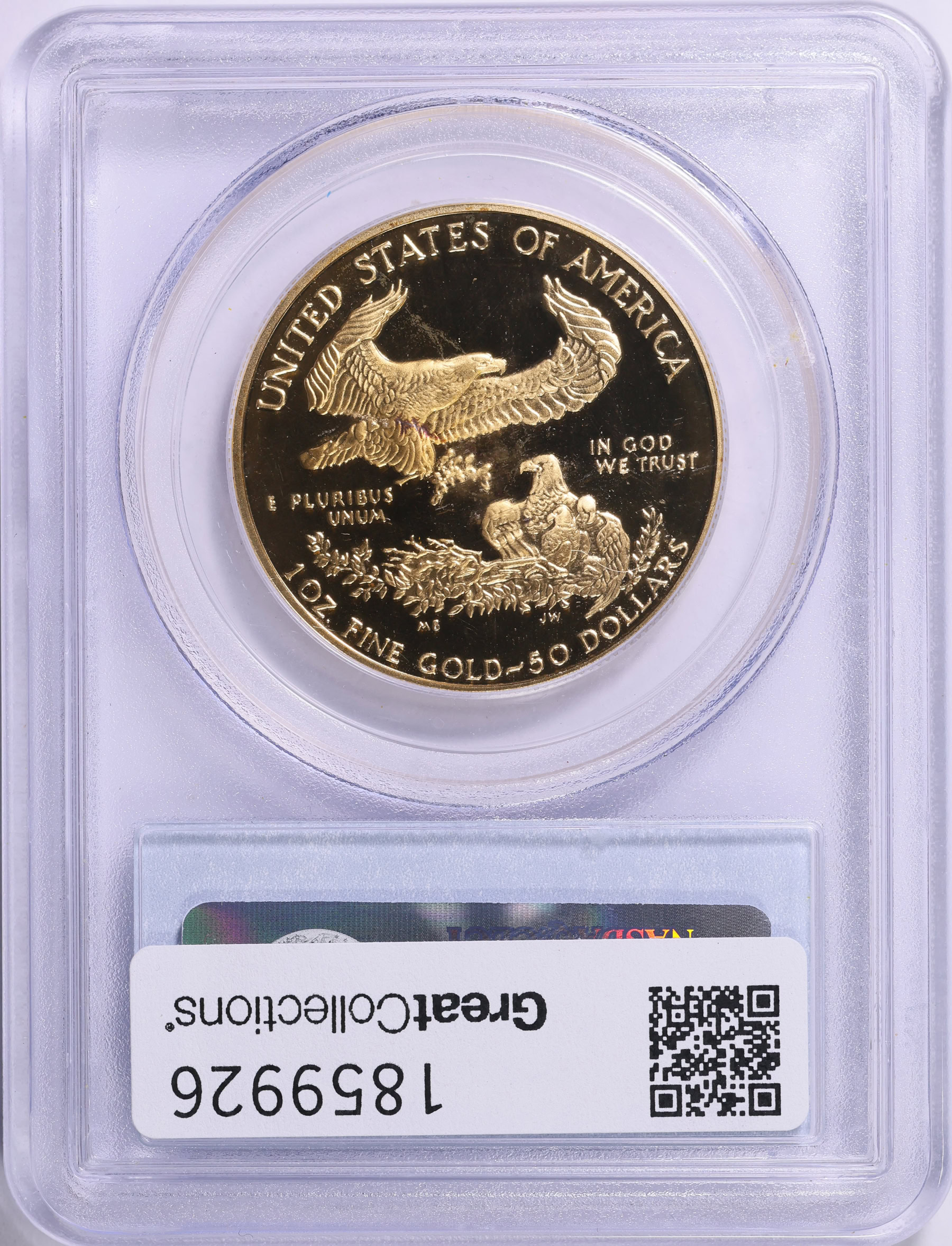 1993-W $50 One-Ounce Gold American Eagle PCGS Proof-69 DCAM (Item ...