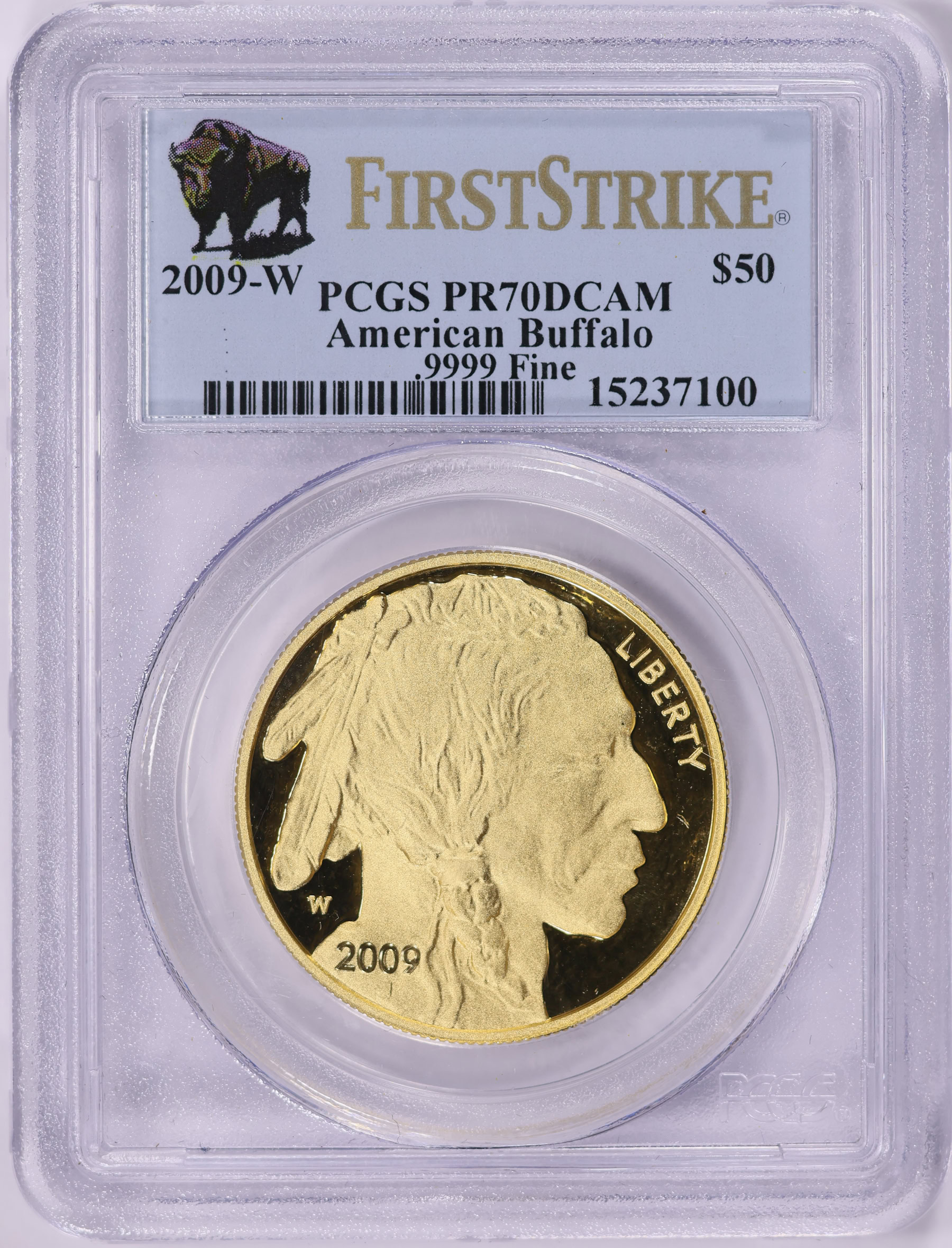 2009-W $50 One-Ounce Gold American Buffalo First Strike PCGS Proof-70 DCAM (Item 1859991 ...