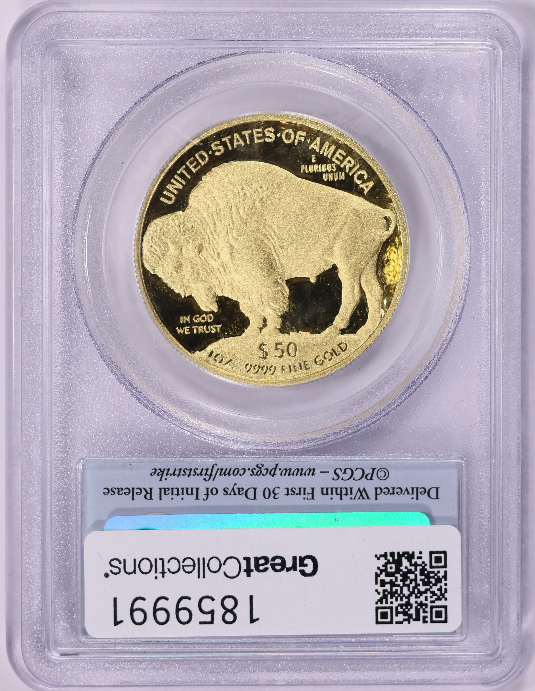 2009-W $50 One-Ounce Gold American Buffalo First Strike PCGS Proof-70 DCAM (Item 1859991 ...