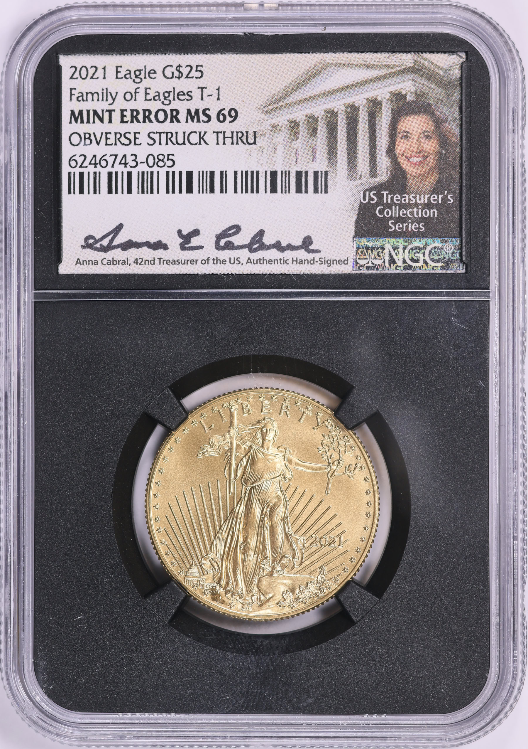 Mint Error 2021 $25 Half-Ounce Gold American Eagle Type 1 Obverse ...