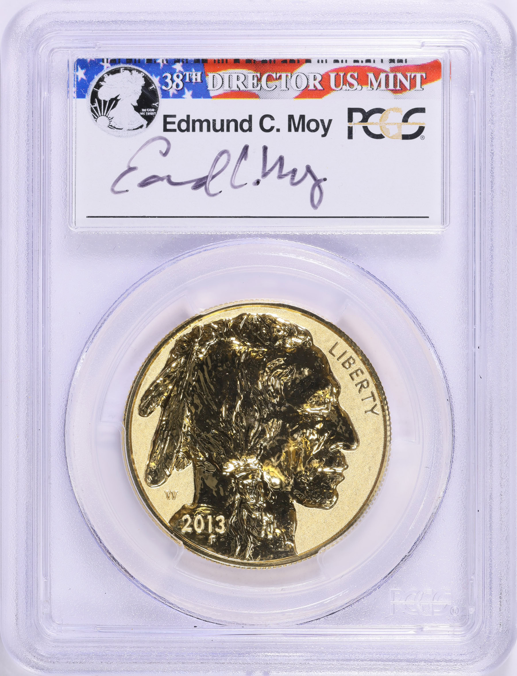 2013-W $50 One-Ounce Gold American Buffalo Reverse Proof 100th Anniversary PCGS Proof-70 (Moy ...