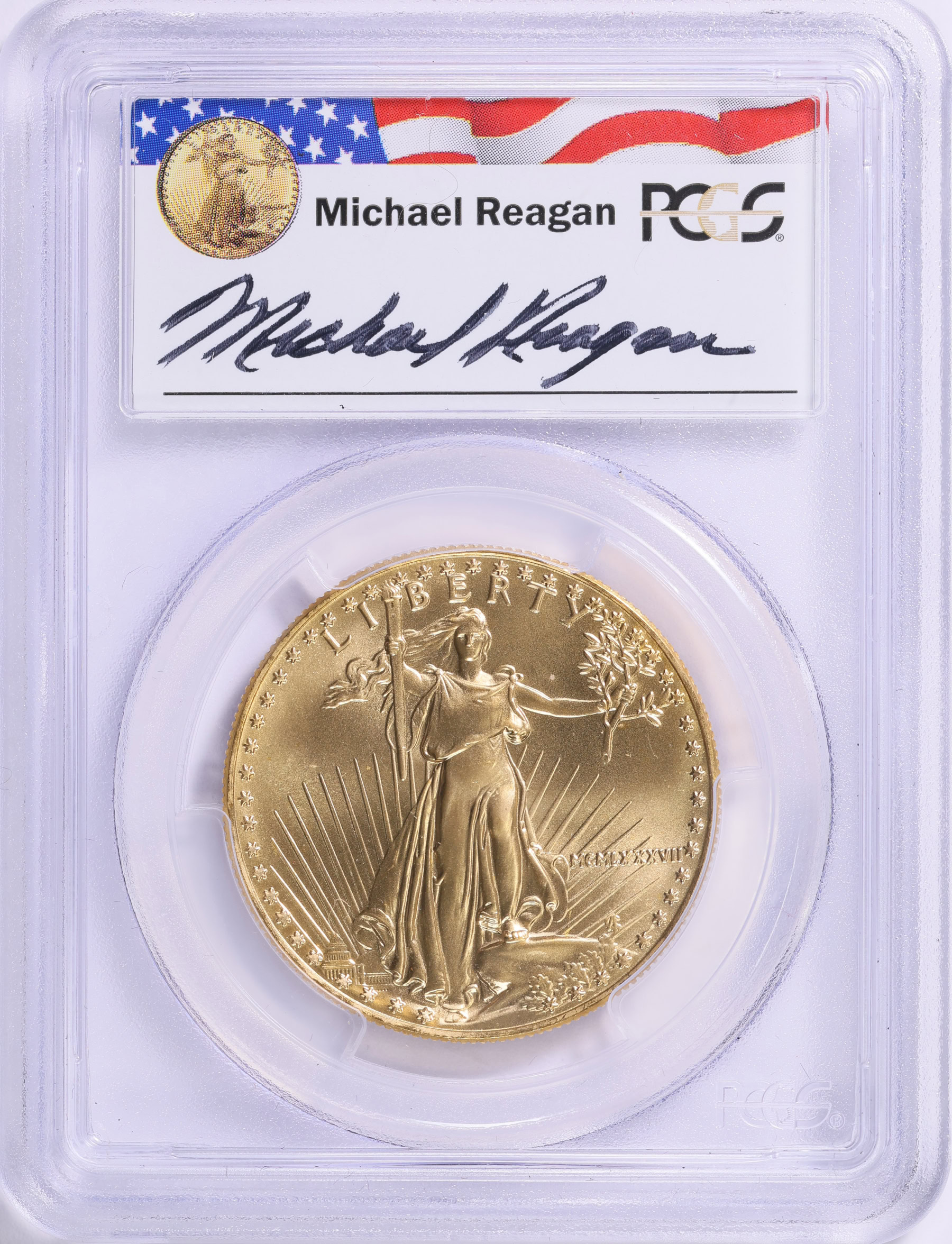 1987 $50 One-Ounce Gold American Eagle Reagan Legacy Series PCGS MS-69 ...