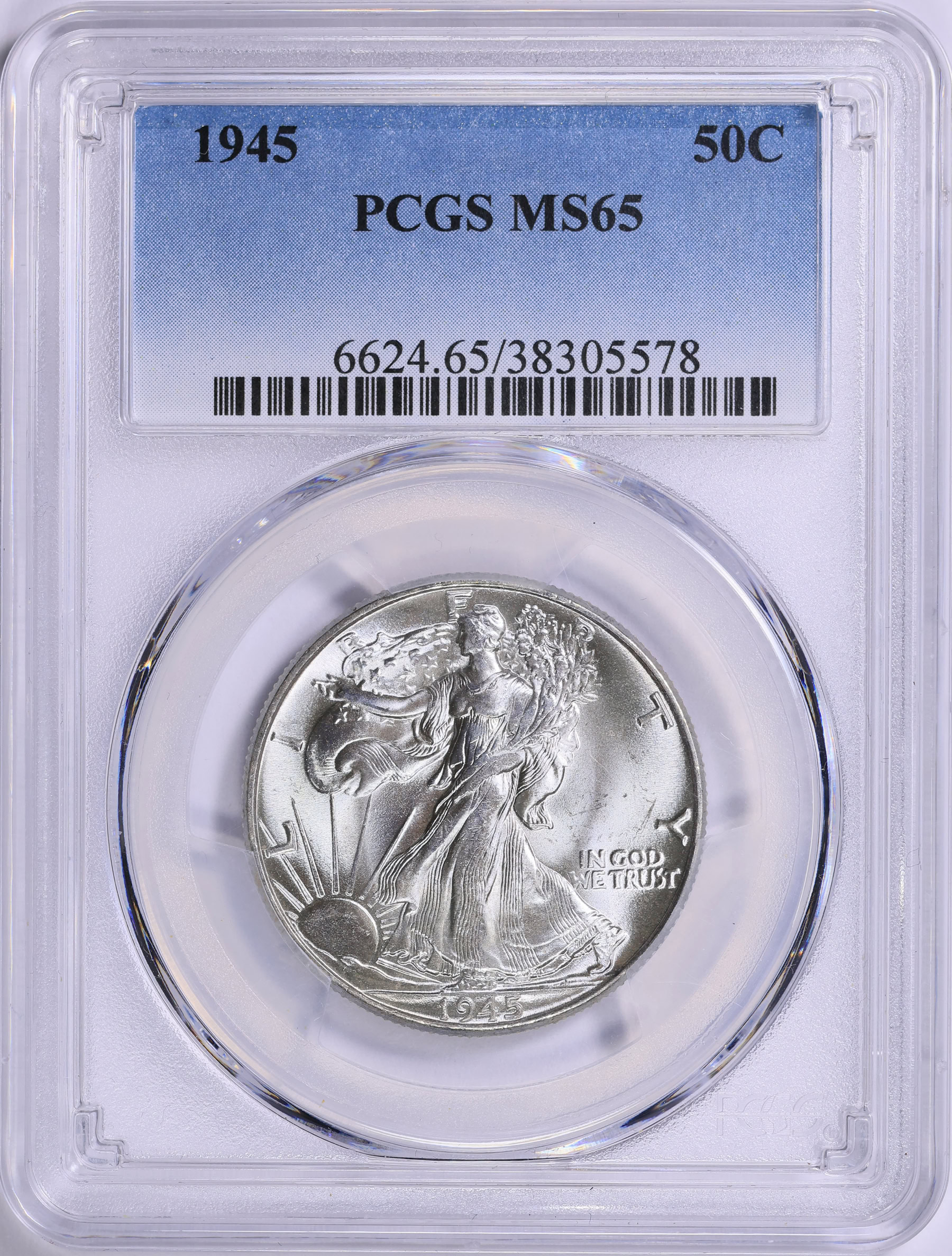 1945 Walking Liberty Half Dollar PCGS MS-65 (Item 1860387) | GreatCollections Coin Auctions