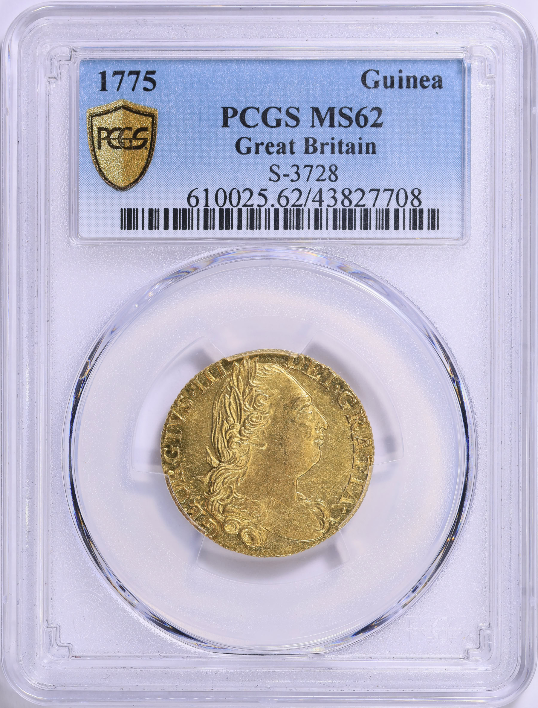 Great Britain 1775 Gold Guinea KM-604 PCGS MS-62 (AGW = 0.2476 Oz ...
