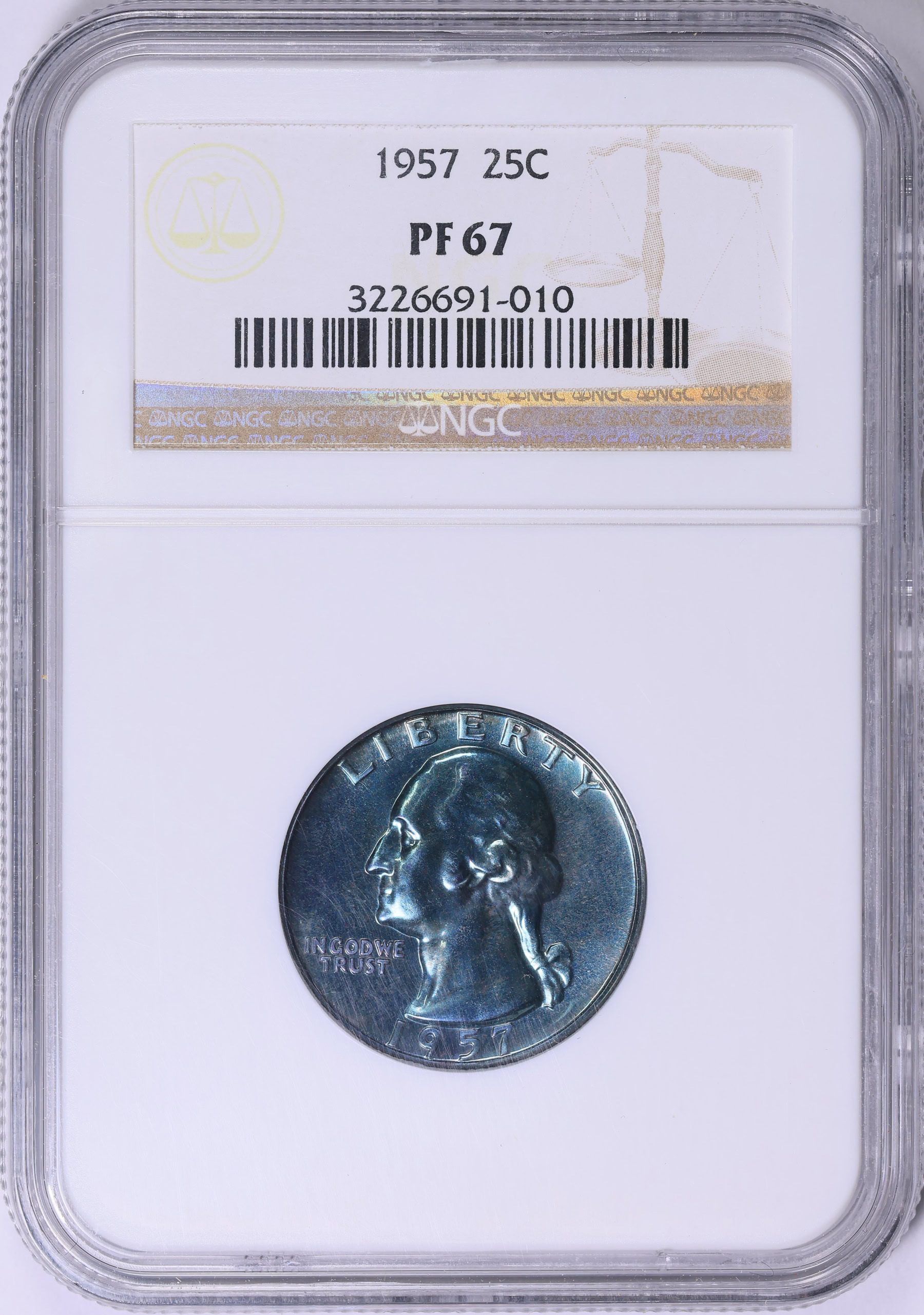 1957 Washington Quarter NGC Proof-67 (Toned) (Item 1860477) | GreatCollections Coin Auctions