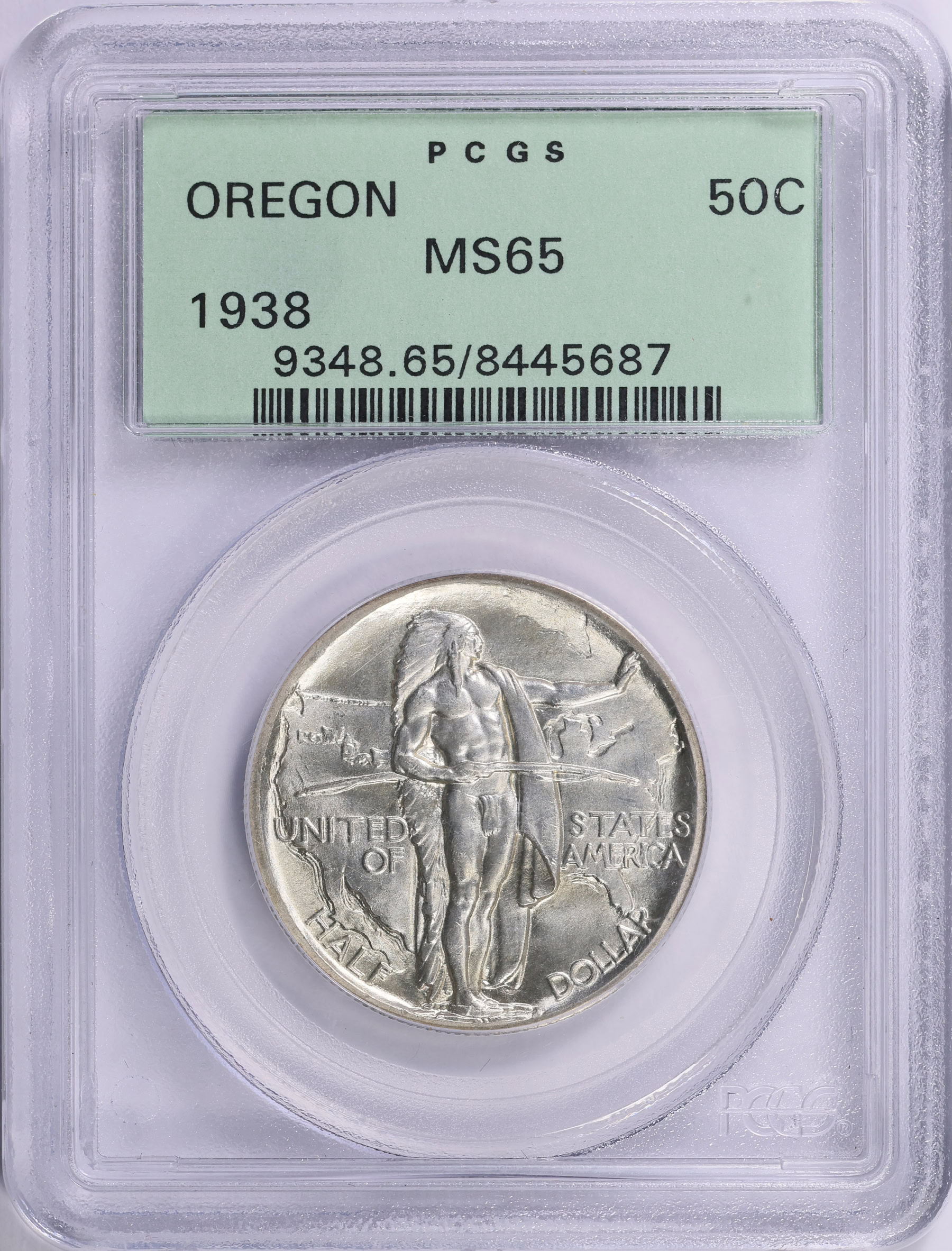 1938 Oregon Trail Memorial Half Dollar PCGS MS-65 OGH (Item 1860480) | GreatCollections Coin ...