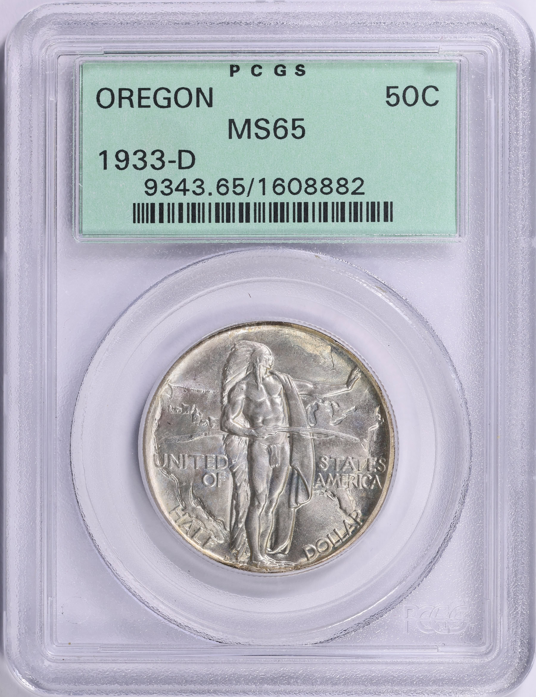 1933-D Oregon Trail Memorial Half Dollar PCGS MS-65 OGH (Item 1860483) | GreatCollections Coin ...