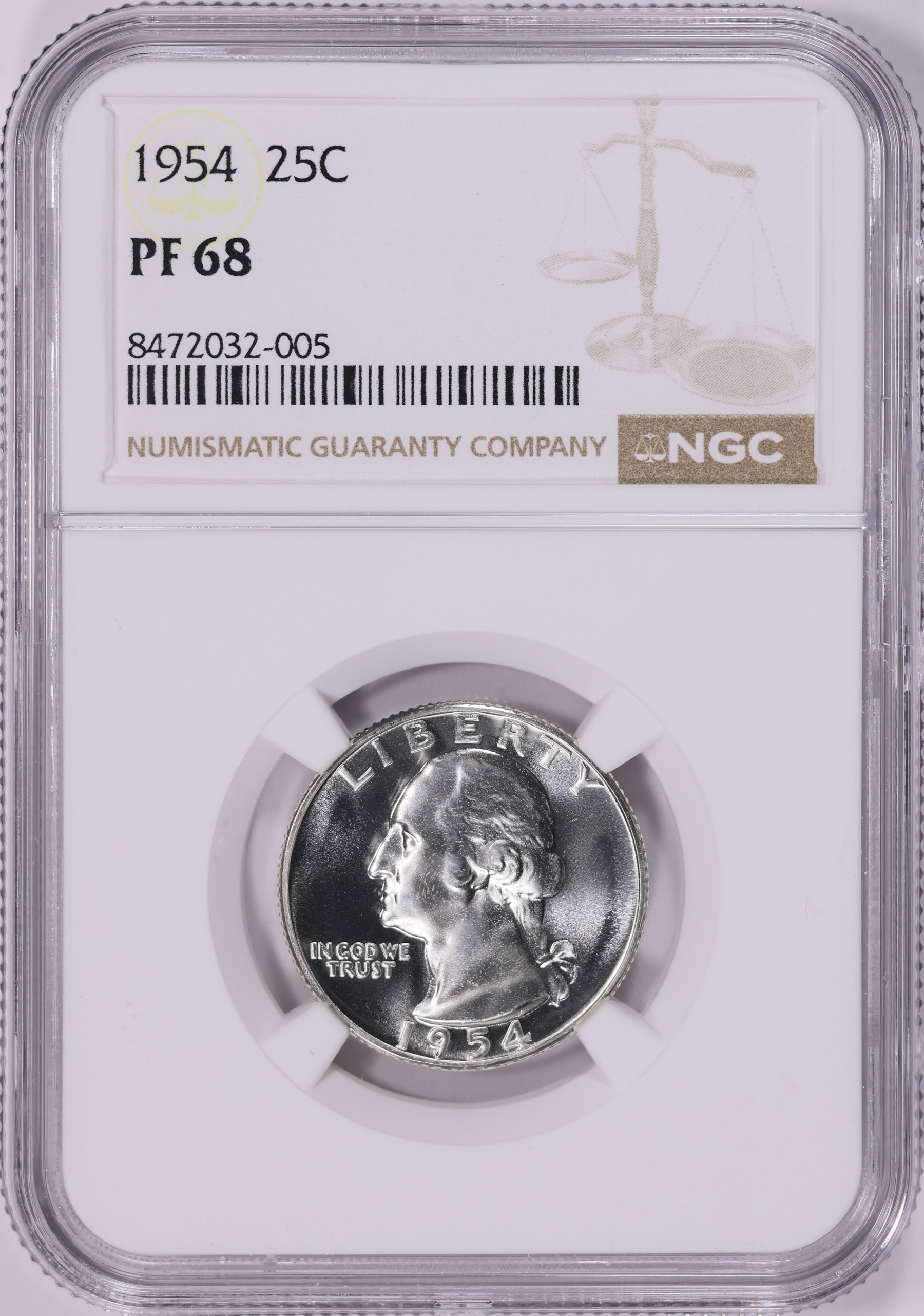1954 Washington Quarter NGC Proof-68 (Item 1860490) | GreatCollections Coin Auctions