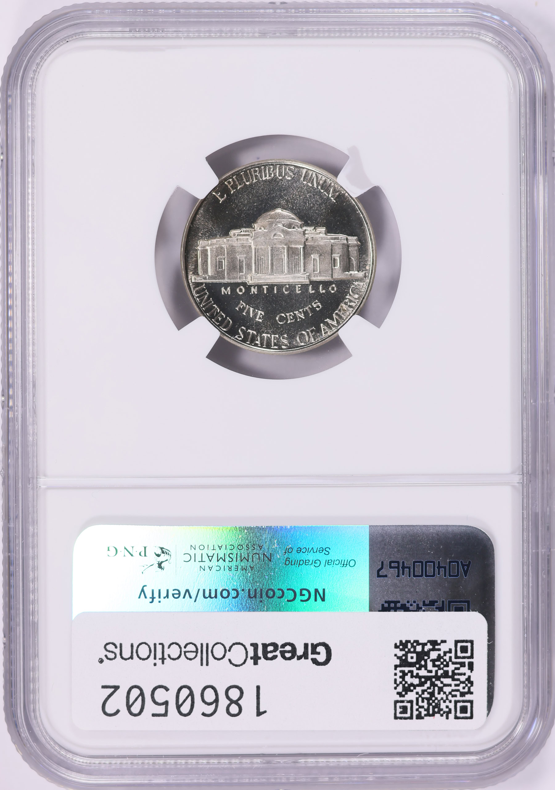 1950 Jefferson Nickel NGC Proof-67 CAMEO (Item 1860502) | GreatCollections Coin Auctions