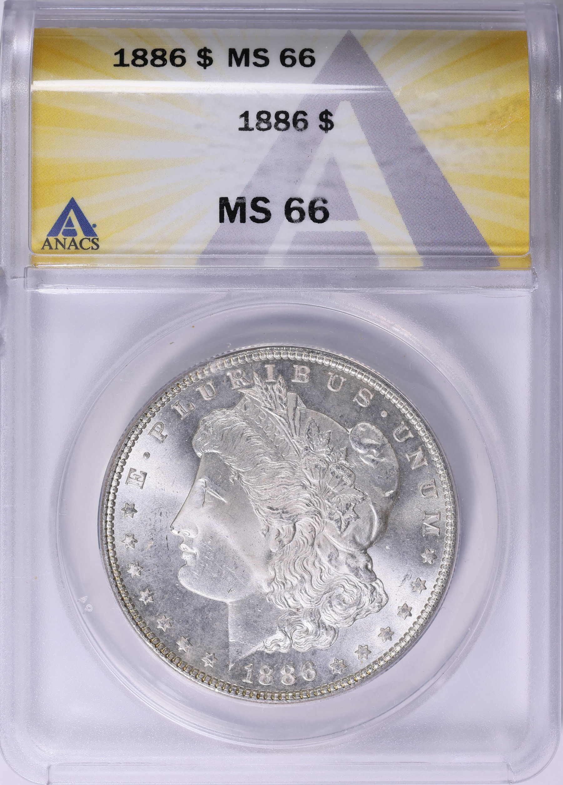 1886 Morgan Silver Dollar ANACS MS-66 (Item 1860574) | GreatCollections Coin Auctions