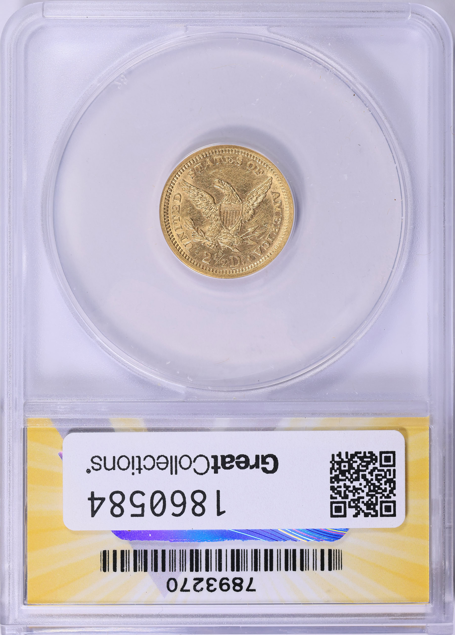 1878-S Liberty Gold Quarter Eagle ANACS AU-58 Details (Item 1860584) | GreatCollections Coin ...