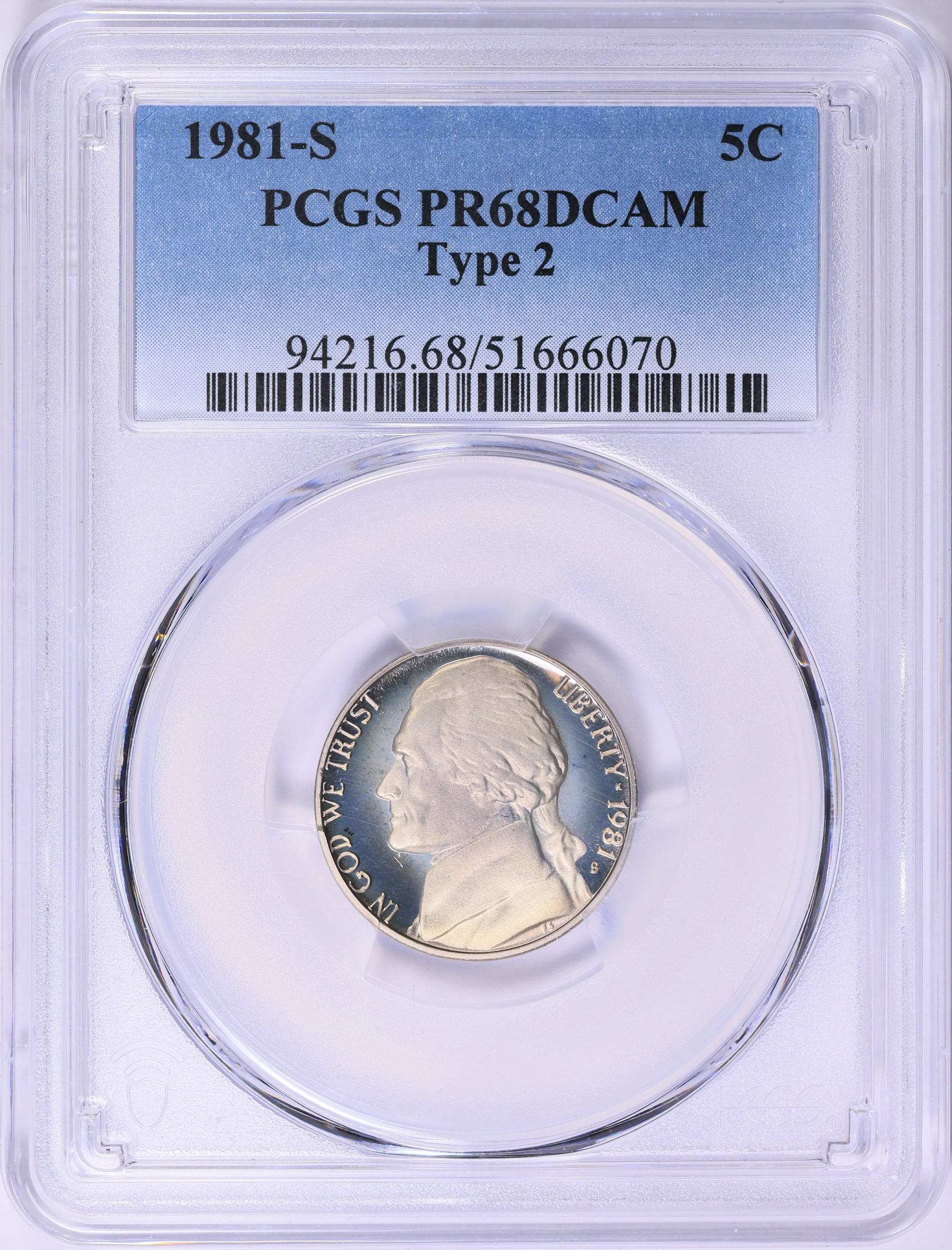 1981-S Jefferson Nickel Type 2 PCGS Proof-68 DCAM (Item 1860599 ...