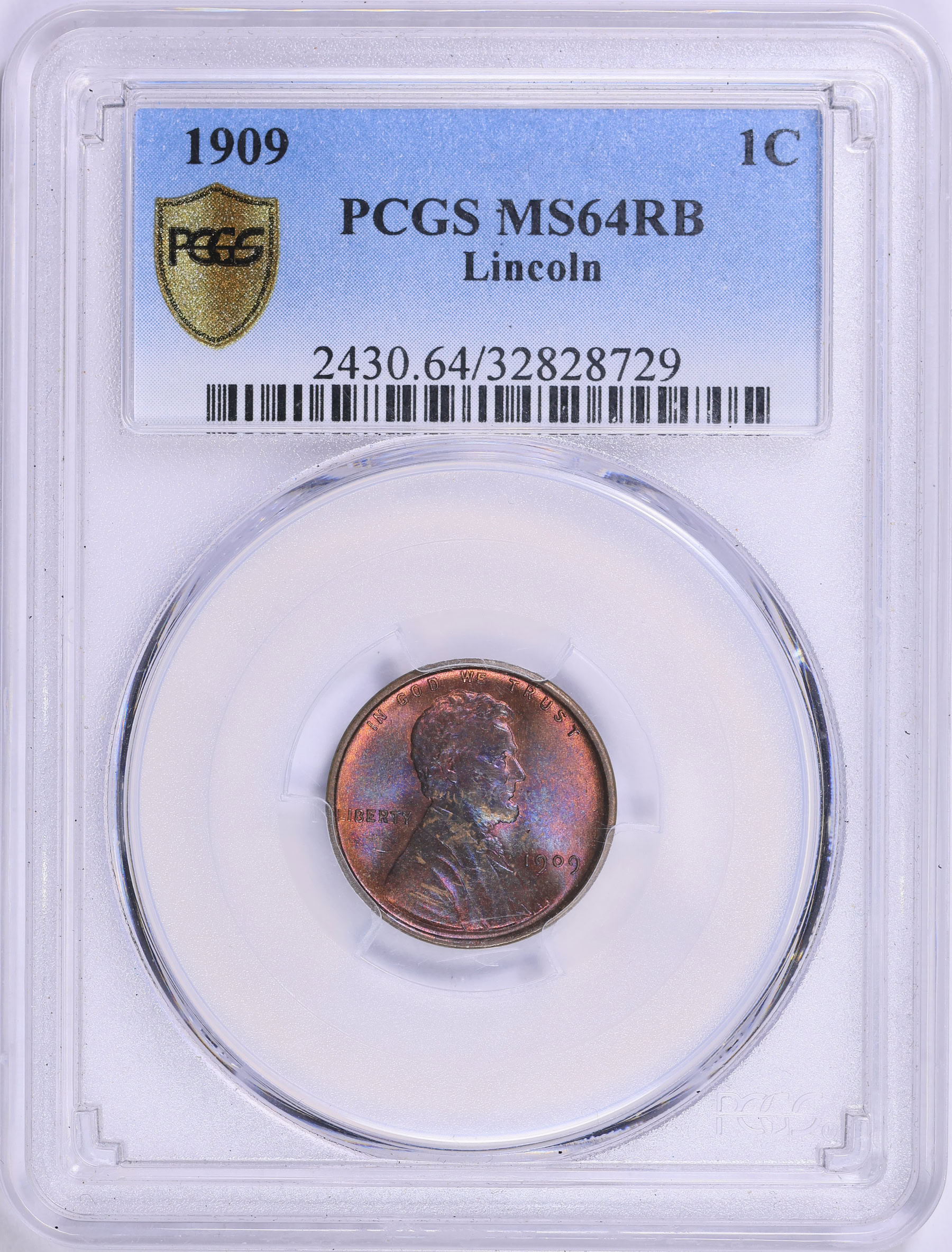 1909 Lincoln Cent PCGS MS-64 RB (Toned) (Item 1860771) | GreatCollections Coin Auctions