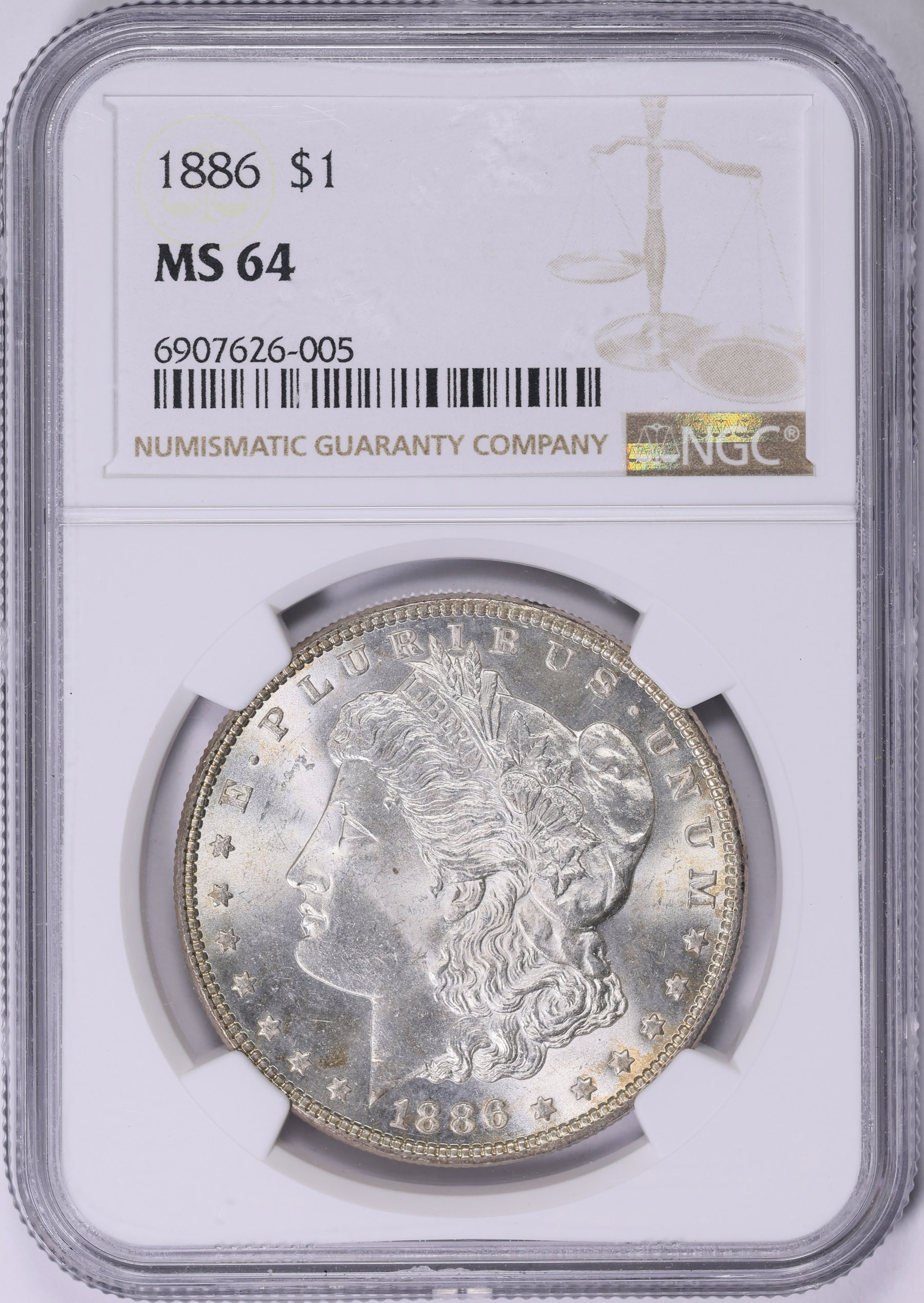 1886 Morgan Silver Dollar NGC MS-64 (Item 1860821) | GreatCollections Coin Auctions