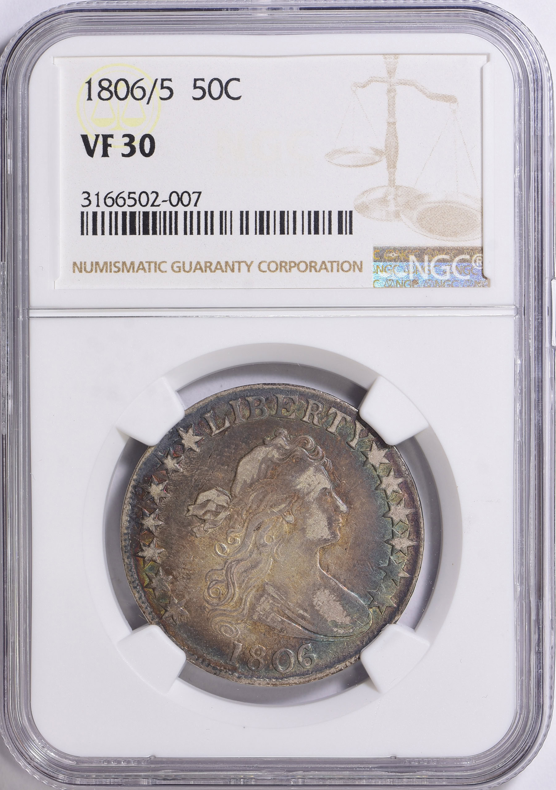 1806/5 Draped Bust Half Dollar NGC VF-30 (Toned) (Item 1861009 ...