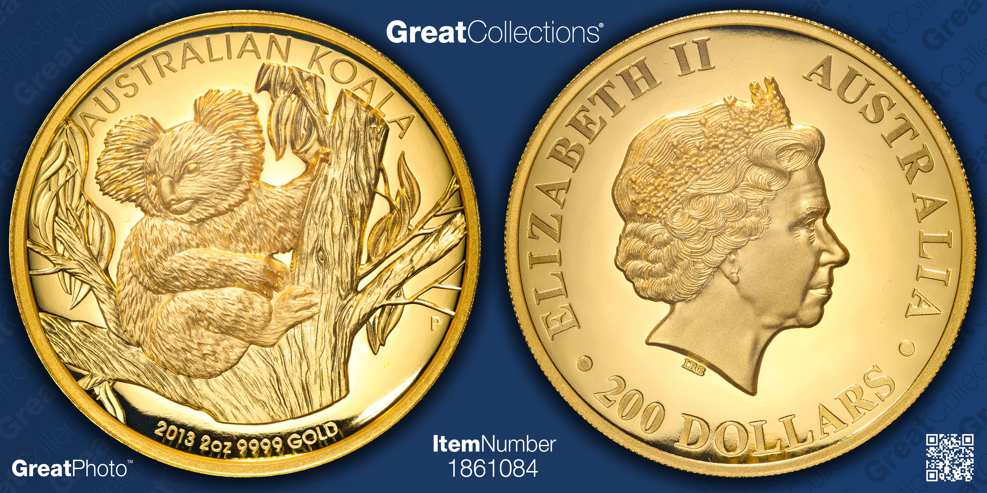 Australia 2013-P Gold $200 Koala - High Relief First Year of Issue KM ...