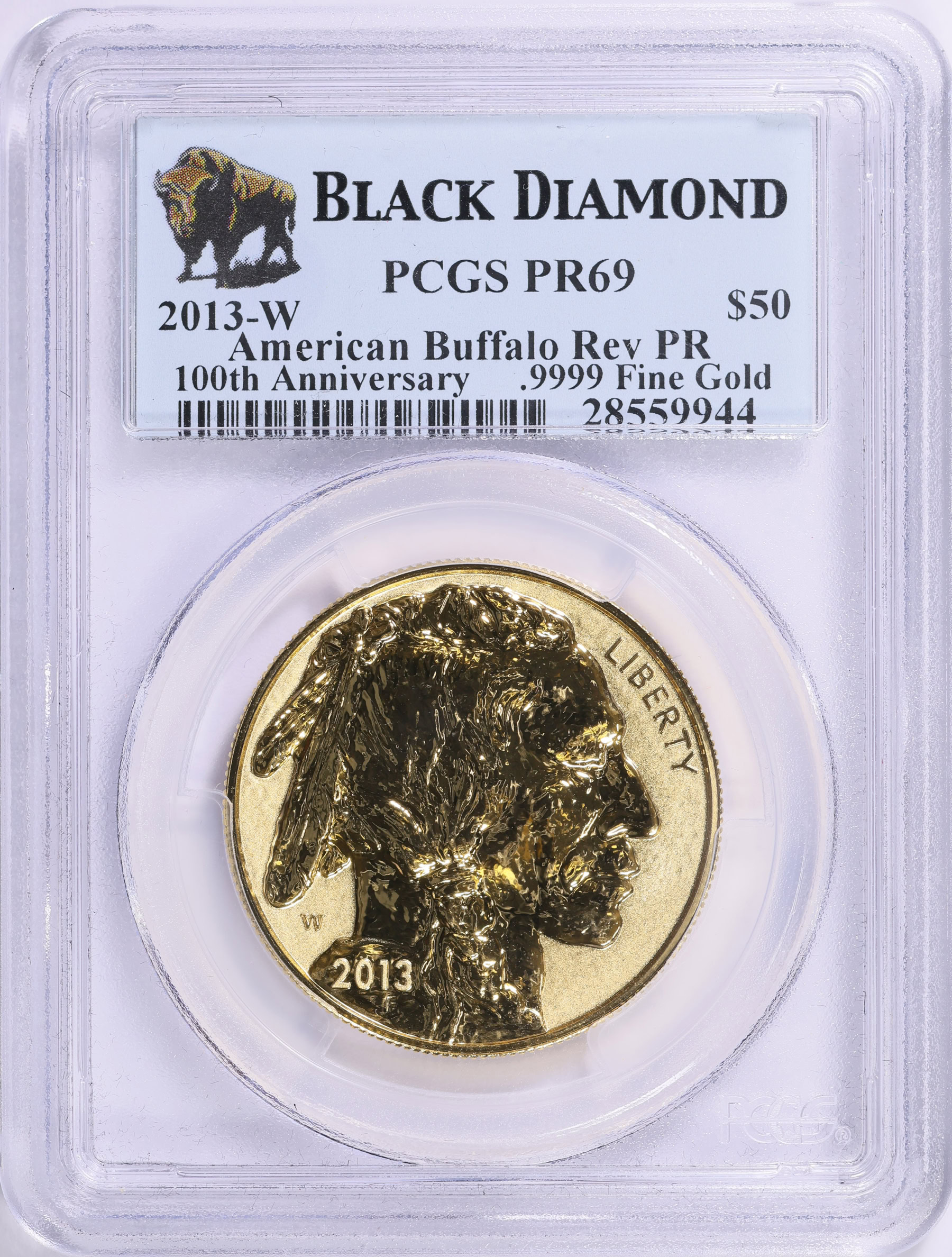 2013-W $50 One-Ounce Gold American Buffalo Reverse Proof PCGS Proof-69 ...