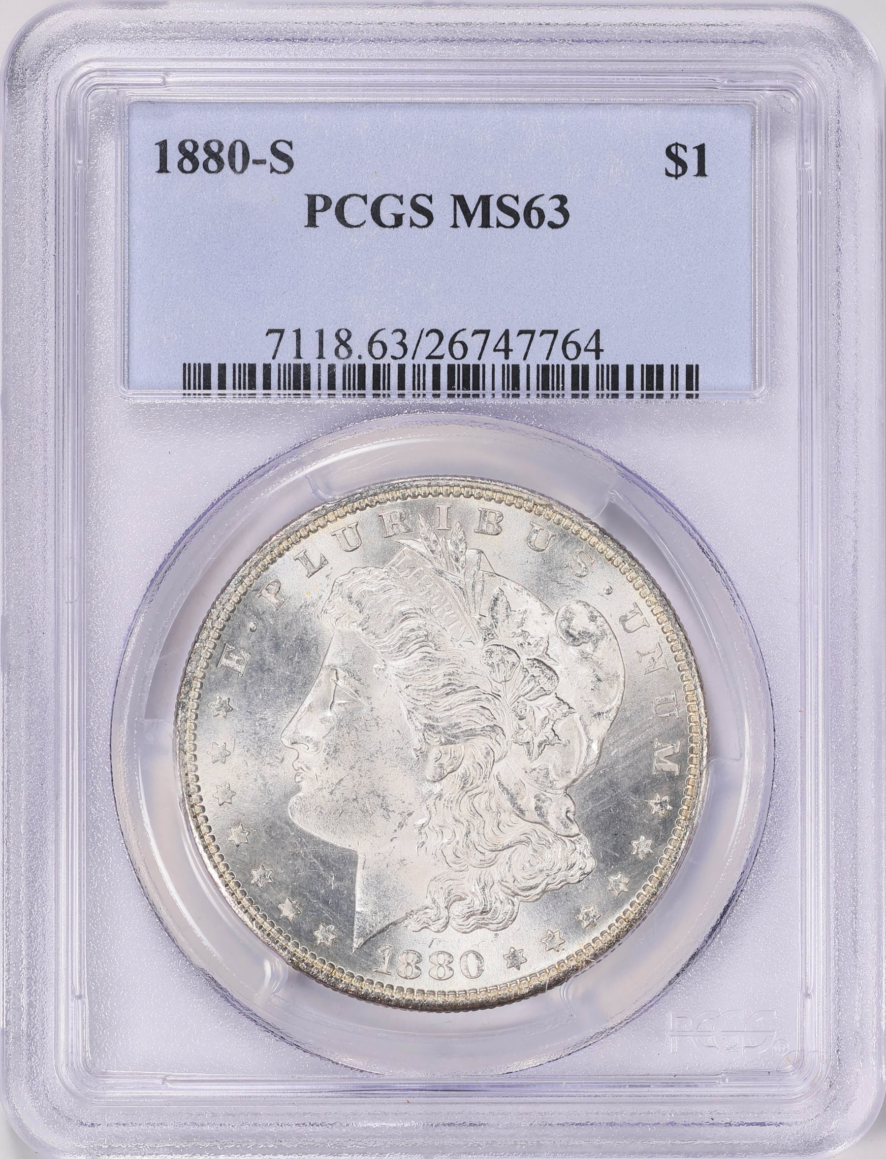 1880-S Morgan Silver Dollar PCGS MS-63 (Item 1861250) | GreatCollections Coin Auctions