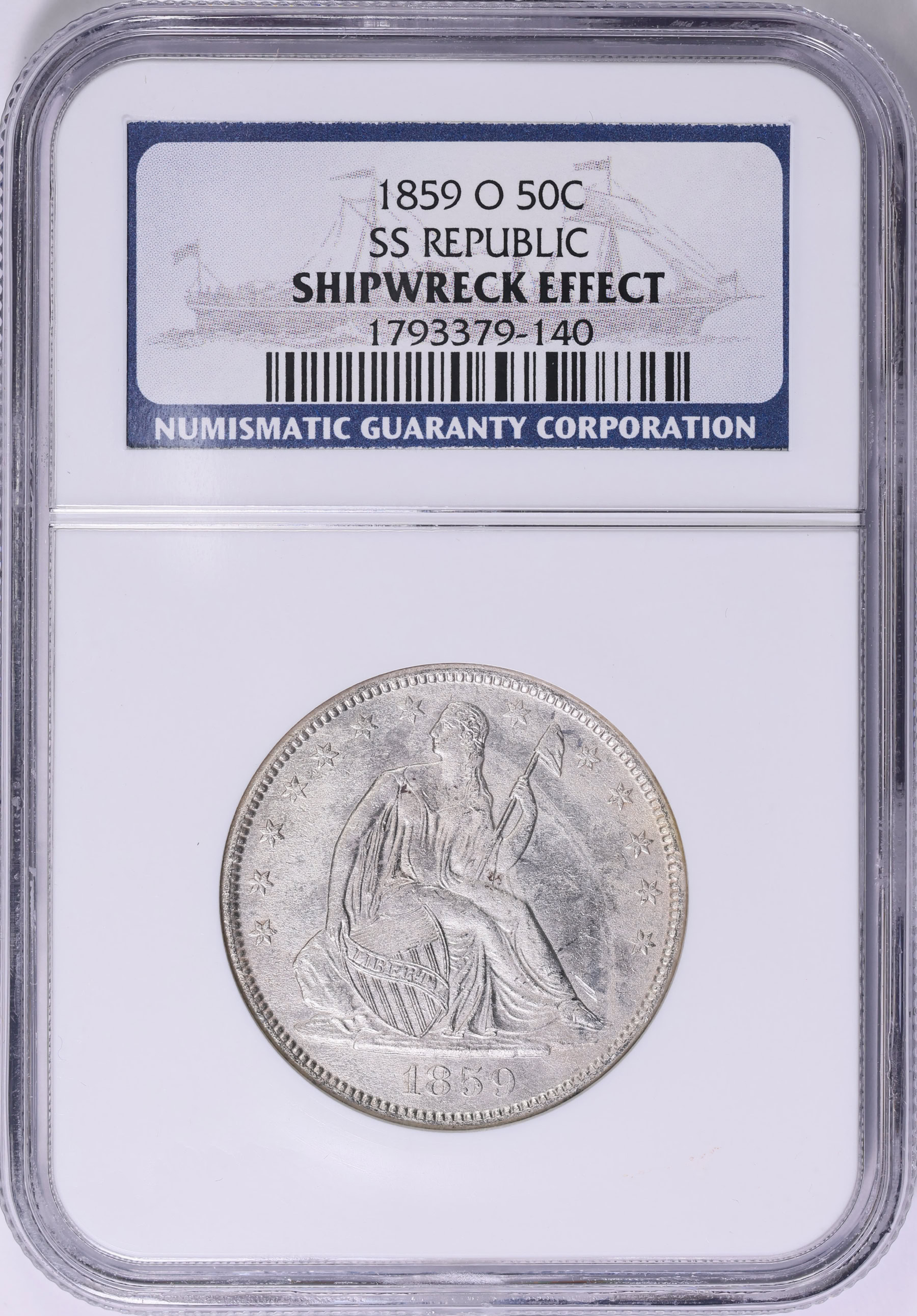 1859-O Seated Liberty Half Dollar Shipwreck S.S. Republic NGC Certified (Item 1861325 ...