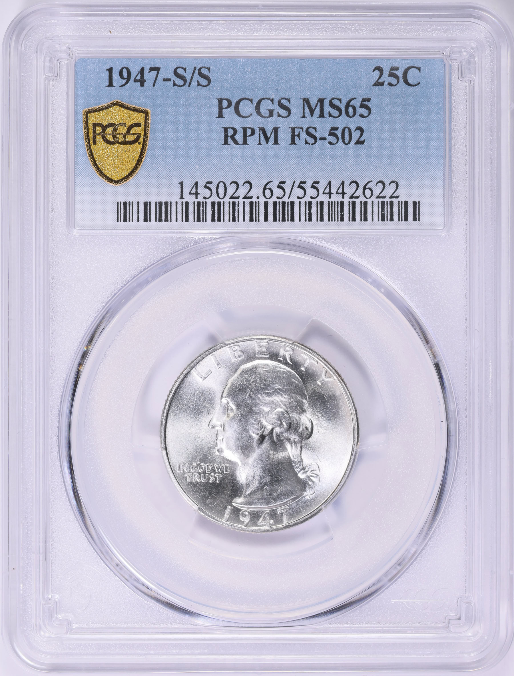 1947-S/S Washington Quarter Repunched Mintmark FS-502 PCGS MS-65 (Item 1861388 ...