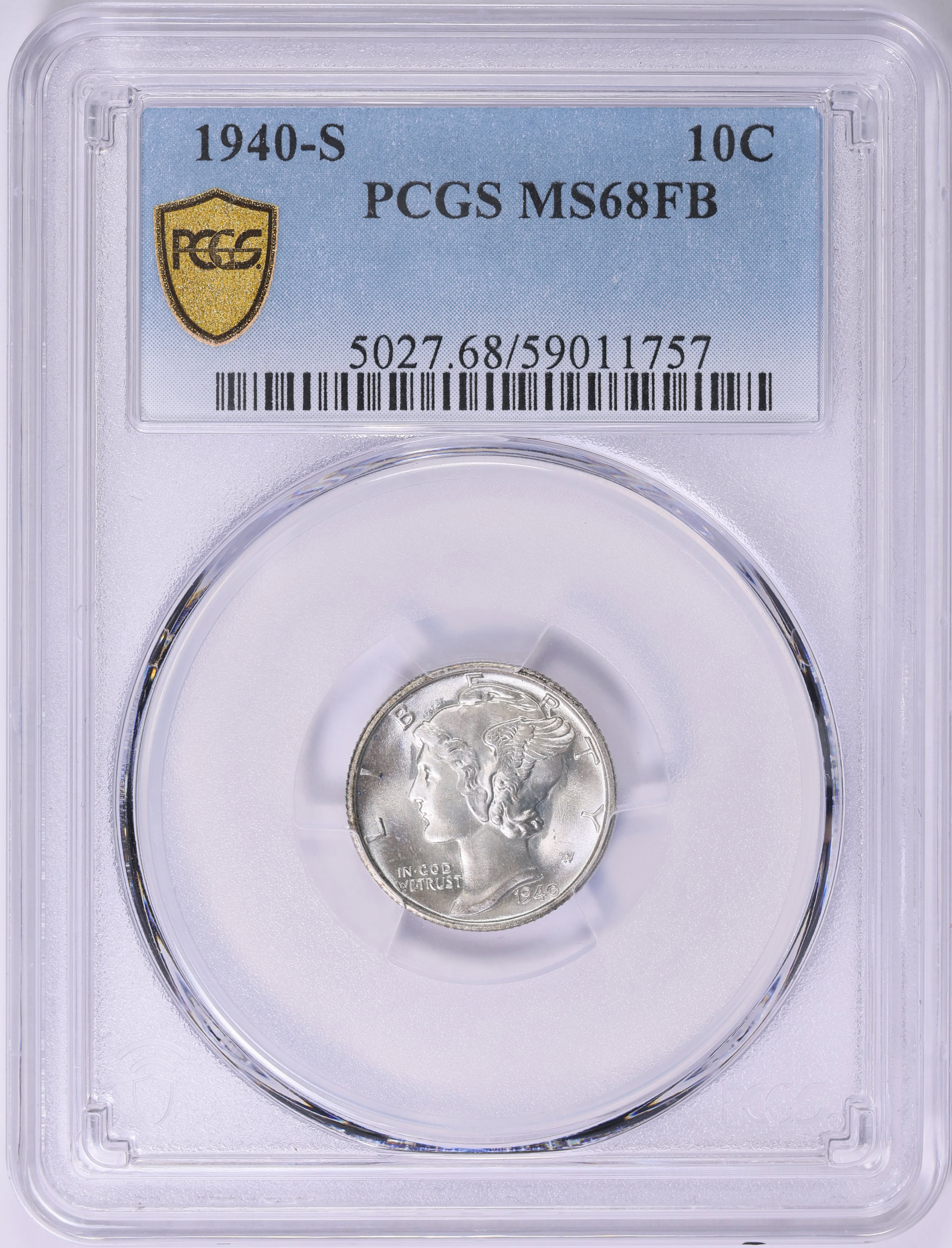 1940-S Mercury Dime PCGS MS-68 FB (Item 1861400) | GreatCollections Coin Auctions