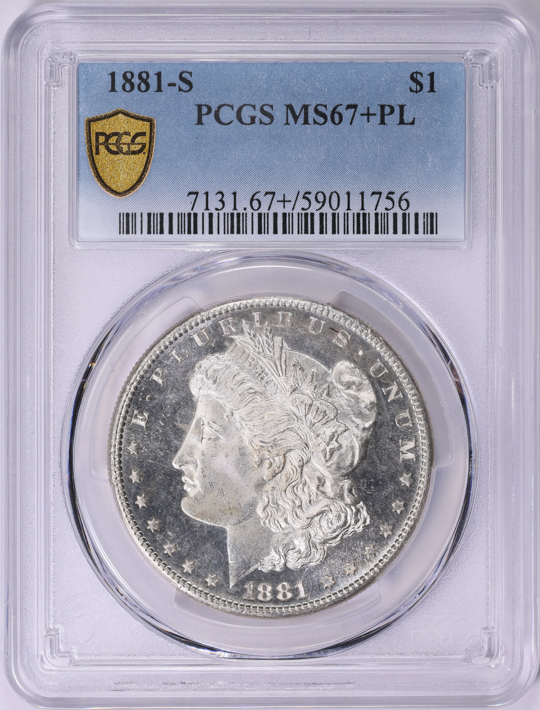1881-S Morgan Silver Dollar PCGS MS-67+ PL (Item 1861401 ...
