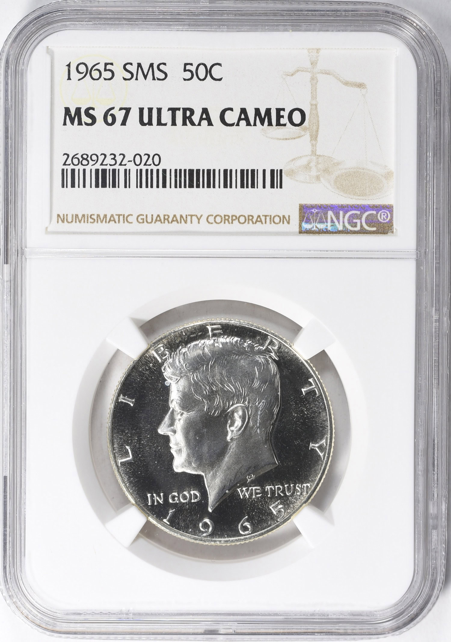 1965 Kennedy Half Dollar SMS NGC MS-67 UC (Item 1861405 ...