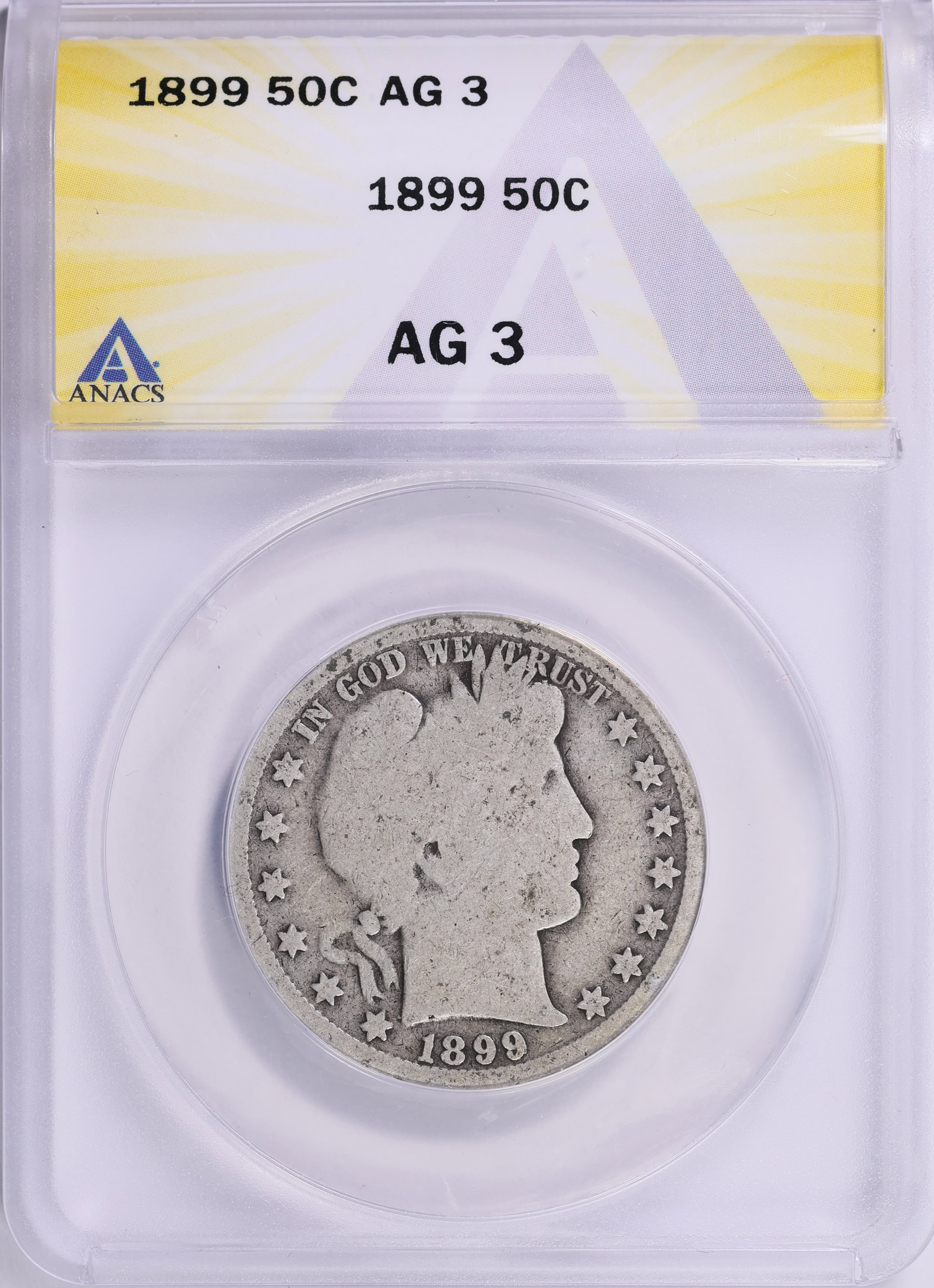 1899 Barber Half Dollar ANACS AG-03 (Item 1861522) | GreatCollections Coin Auctions