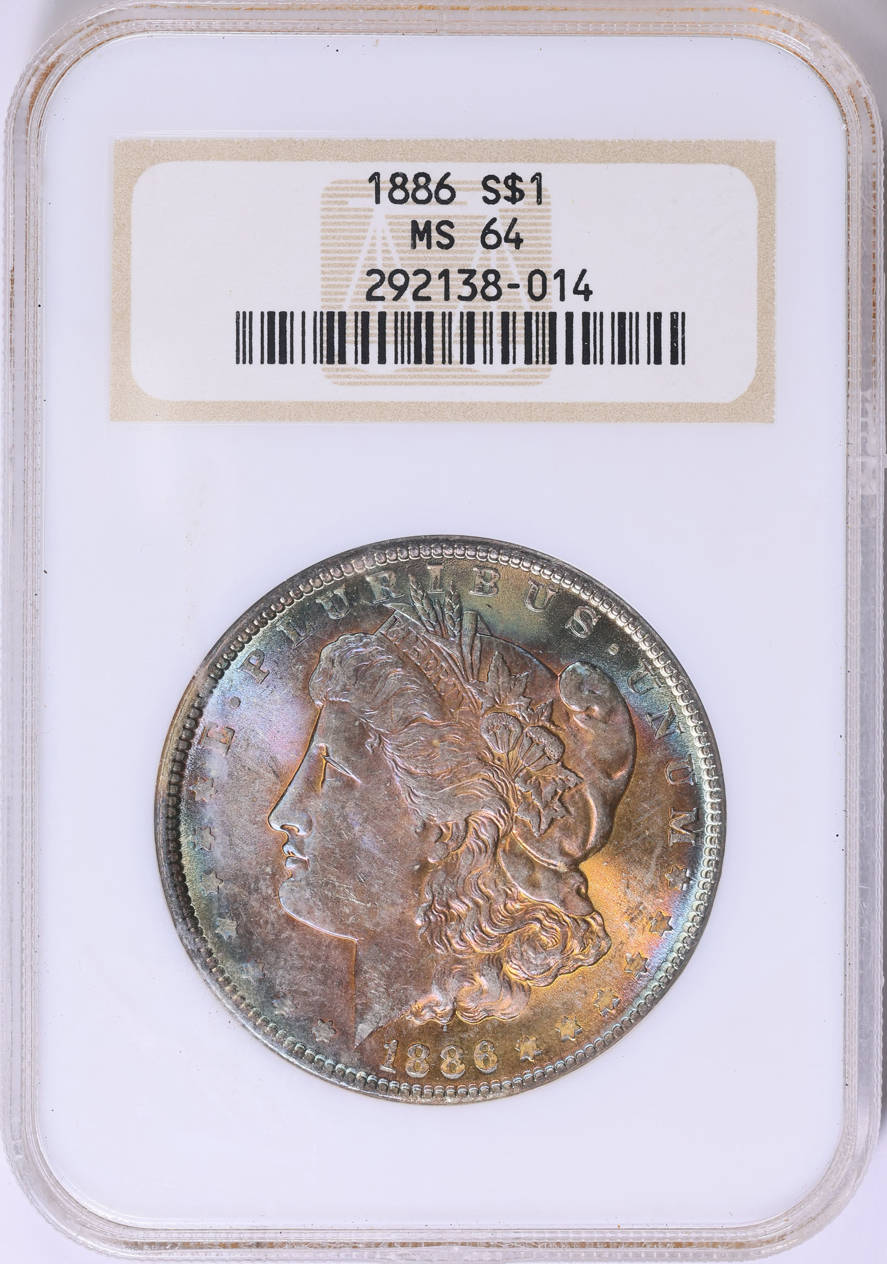 1886 Morgan Silver Dollar NGC MS-64 OH (Toned) (Item 1861698) | GreatCollections Coin Auctions
