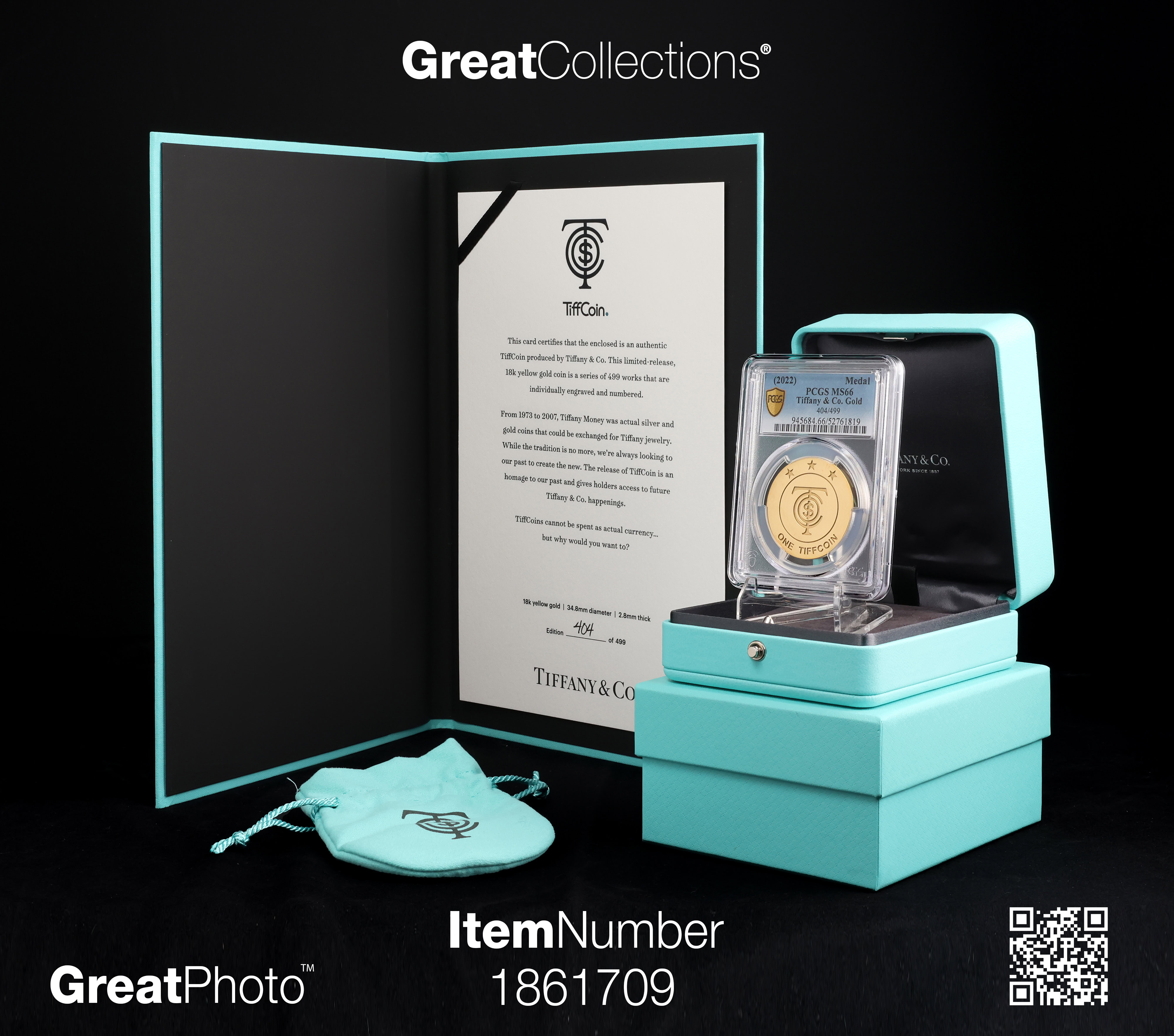 (2022) Gold TiffCoin by Tiffany & Co. PCGS MS-66 (#404 of 499 with ...