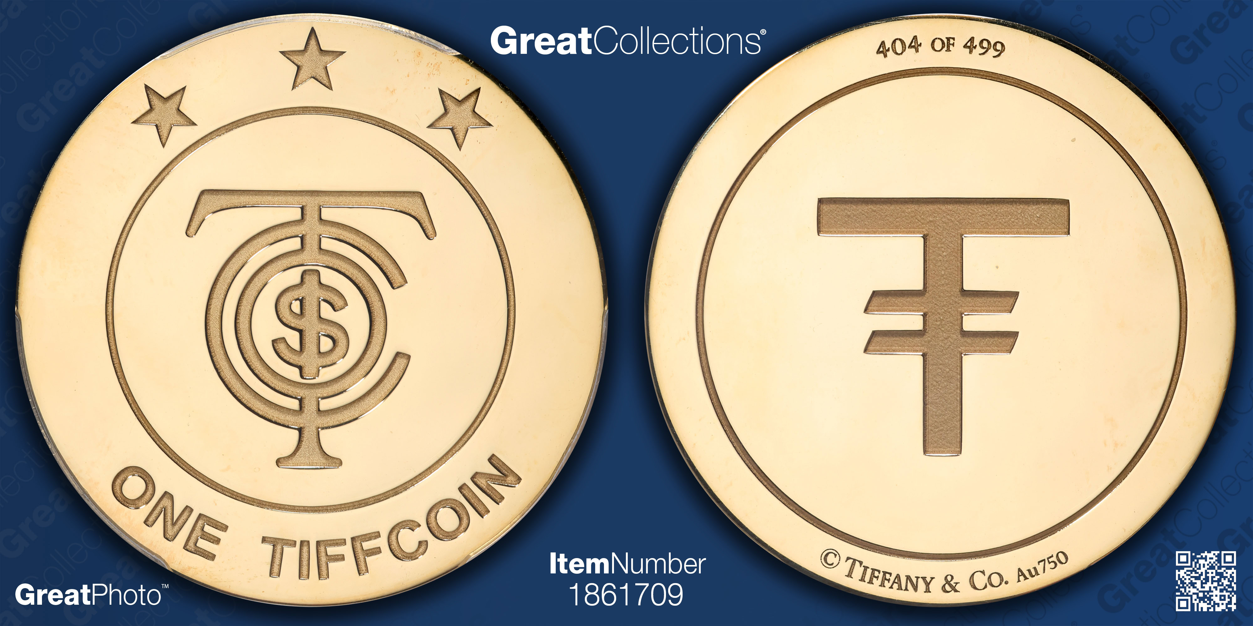 (2022) Gold TiffCoin by Tiffany & Co. PCGS MS-66 (#404 of 499 with ...