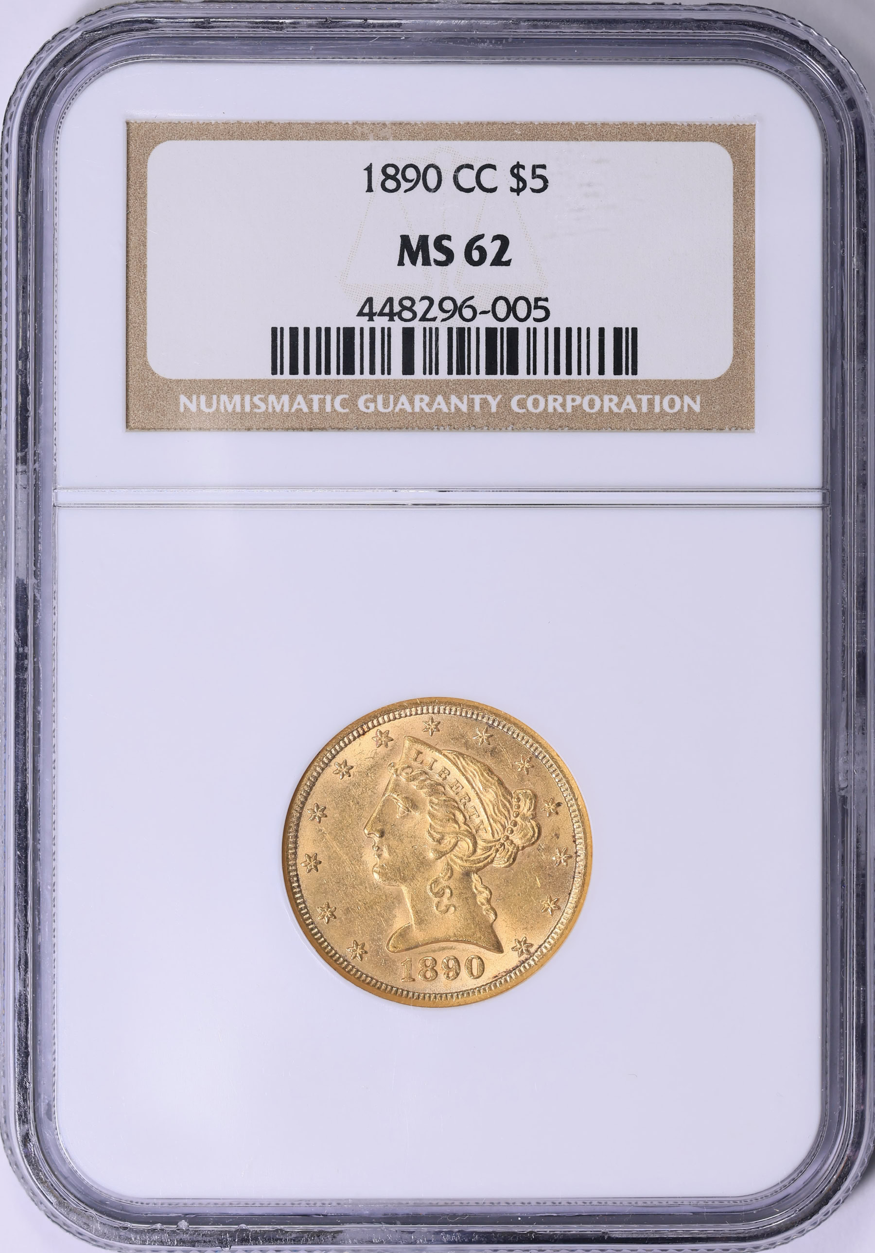 1890-CC Liberty Gold Half Eagle NGC MS-62 (Item 1861728 ...