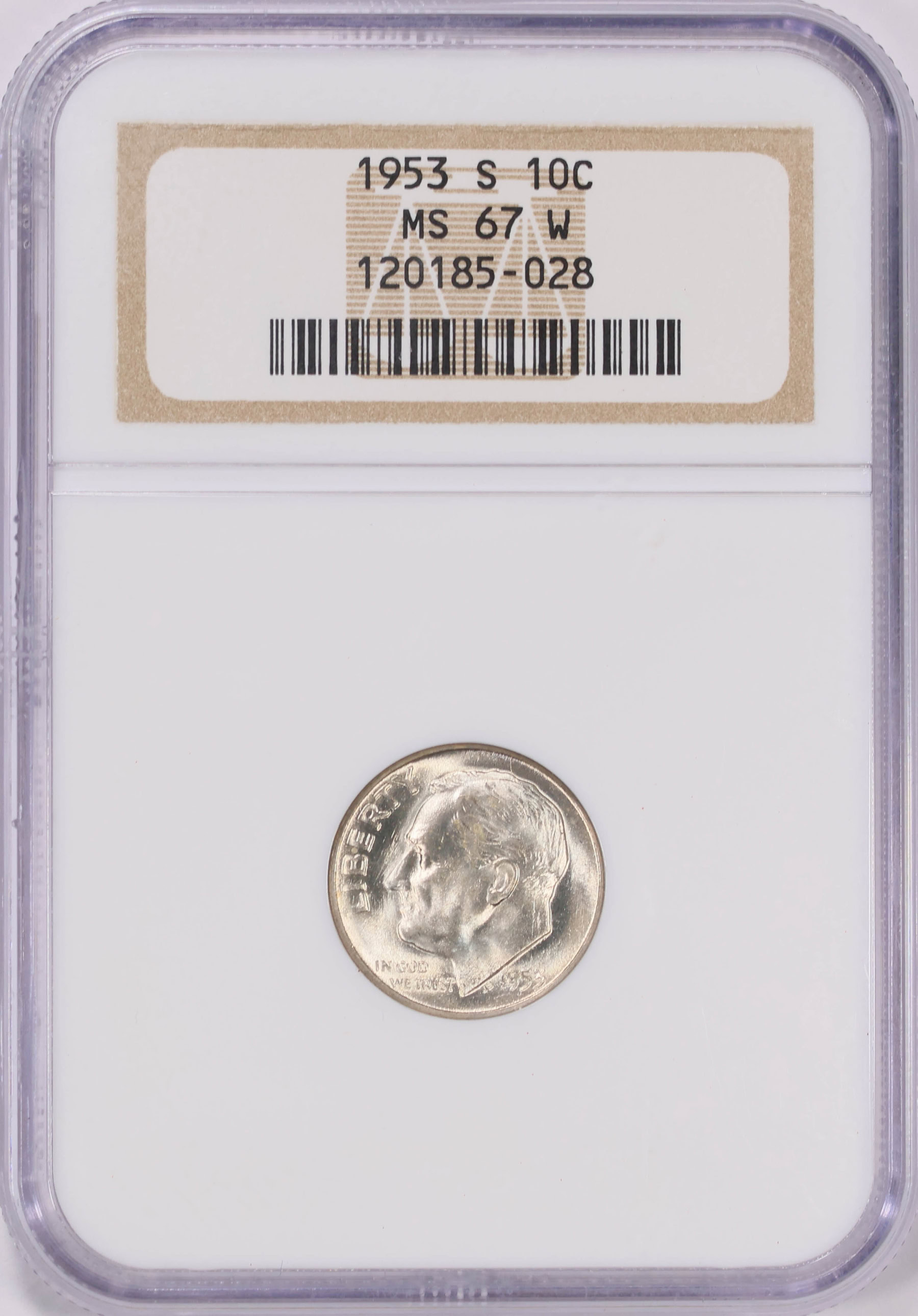 1953-S Roosevelt Dime NGC MS-67 (Item 1861871) | GreatCollections Coin ...