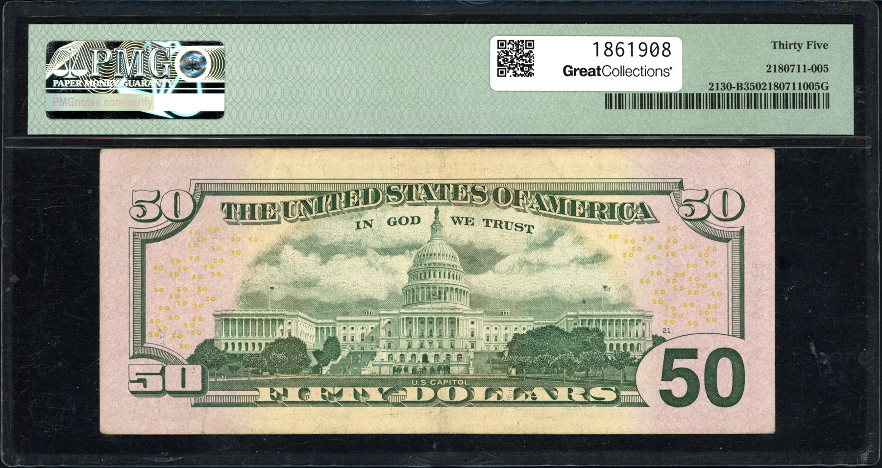 Fr. 2130-B (IBB Block) 2006 $50 New York Federal Reserve Note *Repeater ...