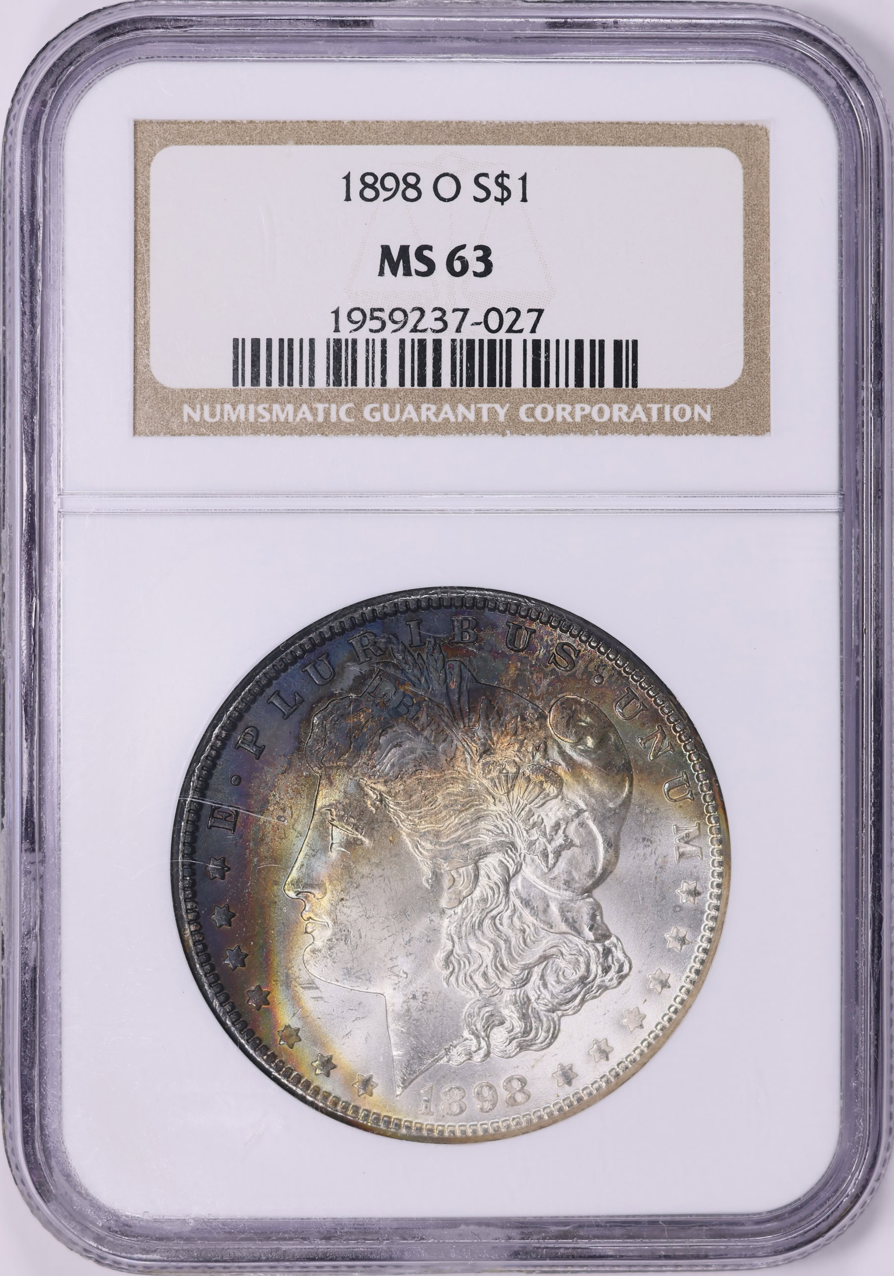 1898-O Morgan Silver Dollar NGC MS-63 (Toned) (Item 1861932) | GreatCollections Coin Auctions