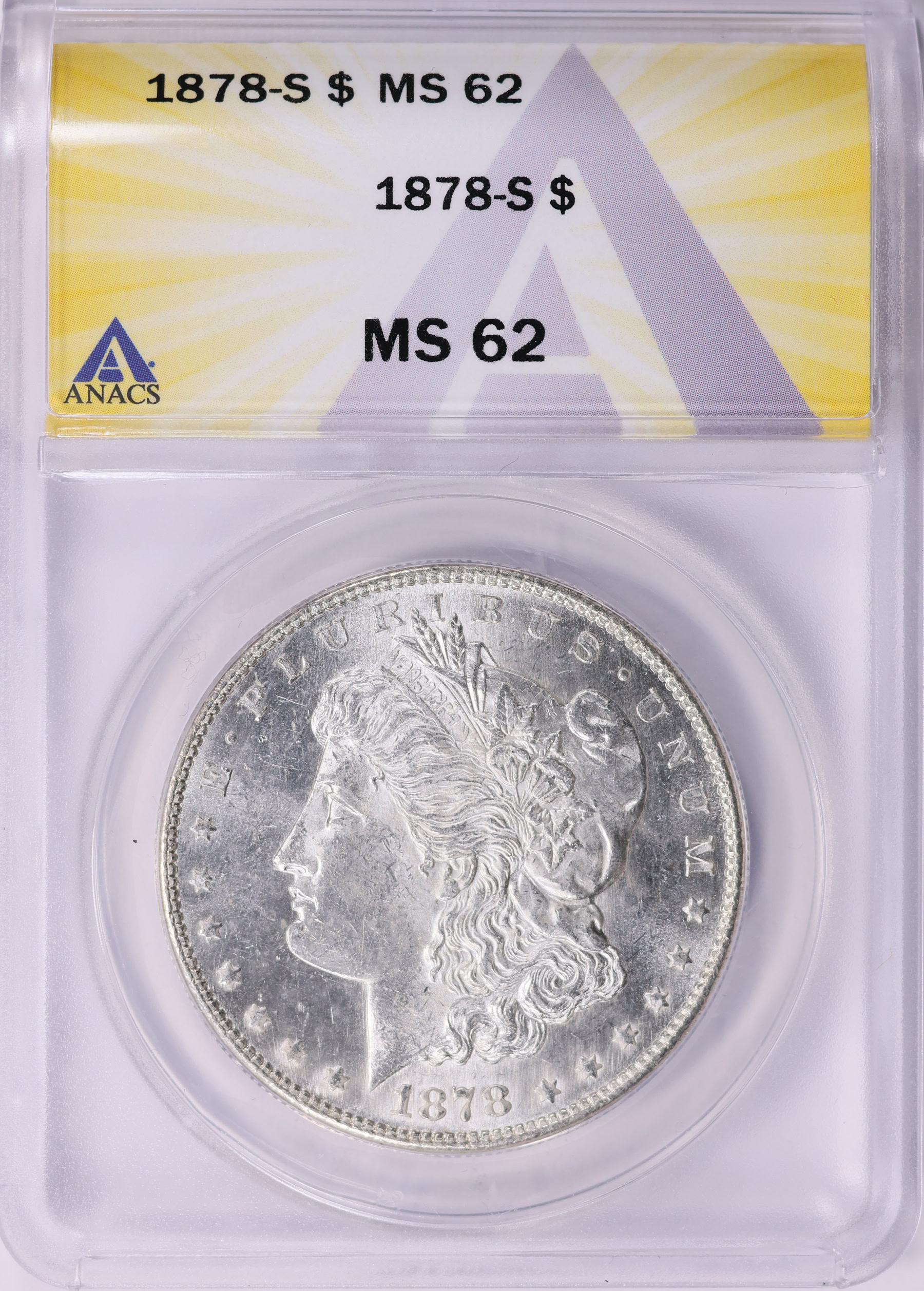 1878-S Morgan Silver Dollar ANACS MS-62 (Toned) (Item 1861940) | GreatCollections Coin Auctions