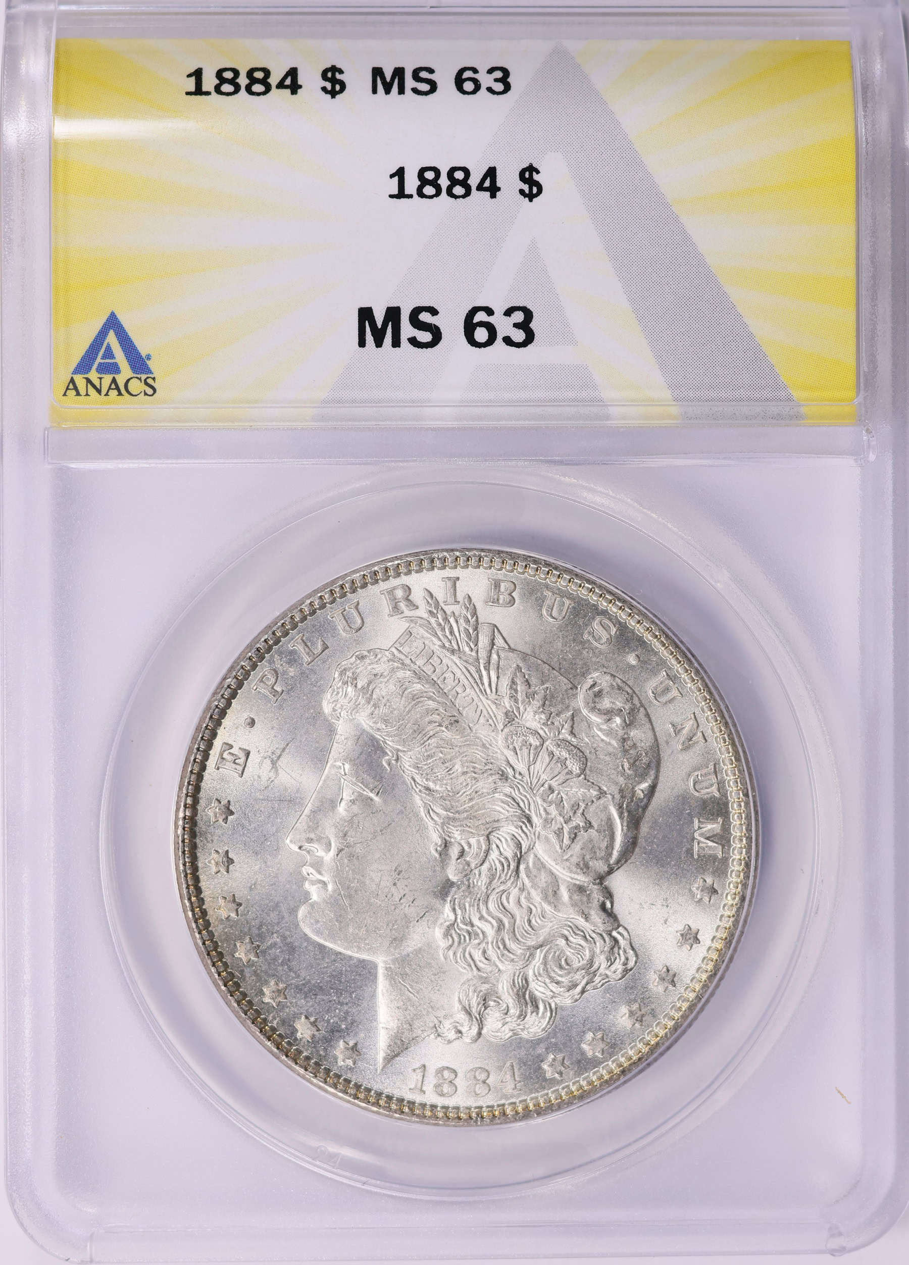 1884 Morgan Silver Dollar ANACS MS-63 (Toned) (Item 1861943) | GreatCollections Coin Auctions