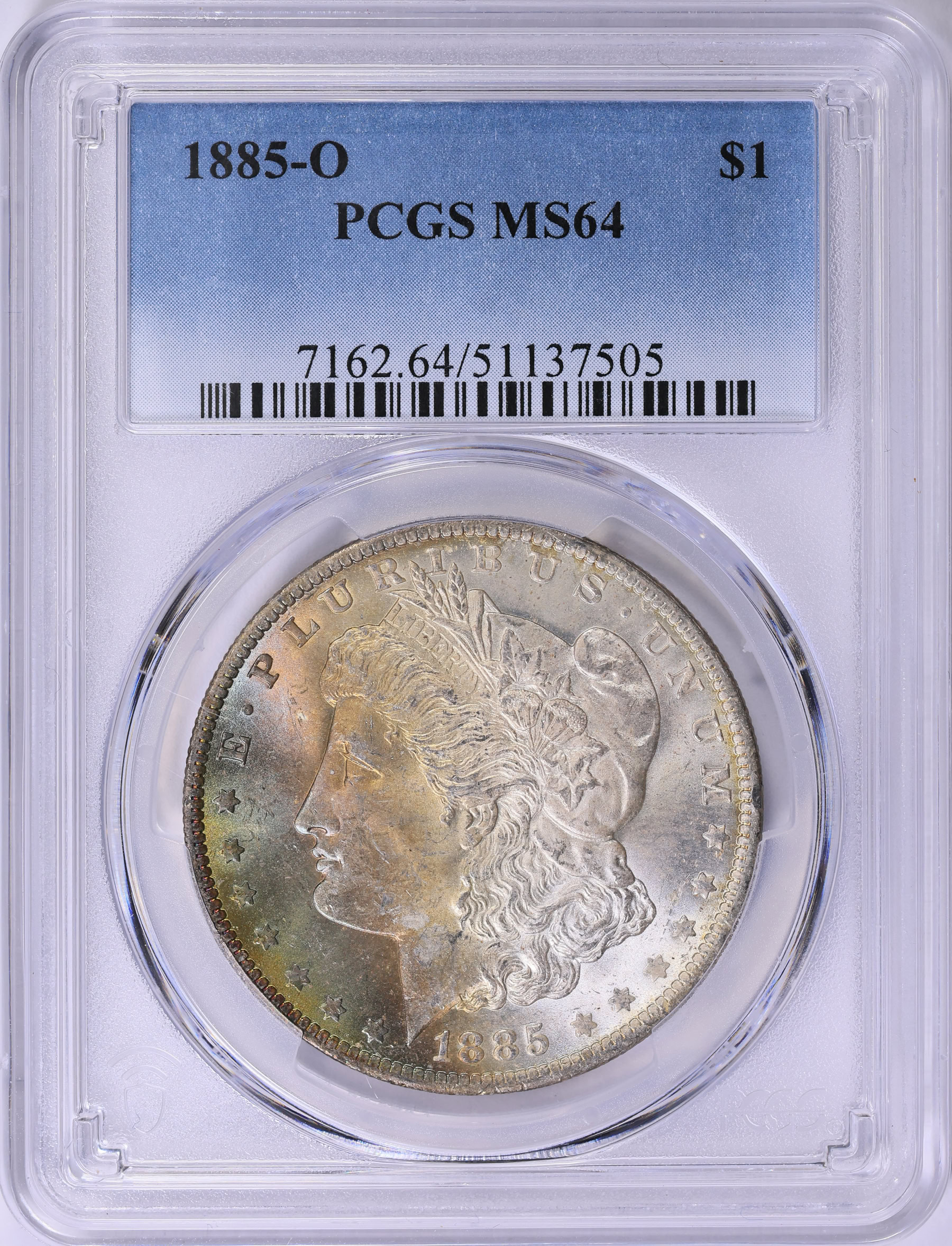 1885-O Morgan Silver Dollar PCGS MS-64 (Toned) (Item 1862048) | GreatCollections Coin Auctions