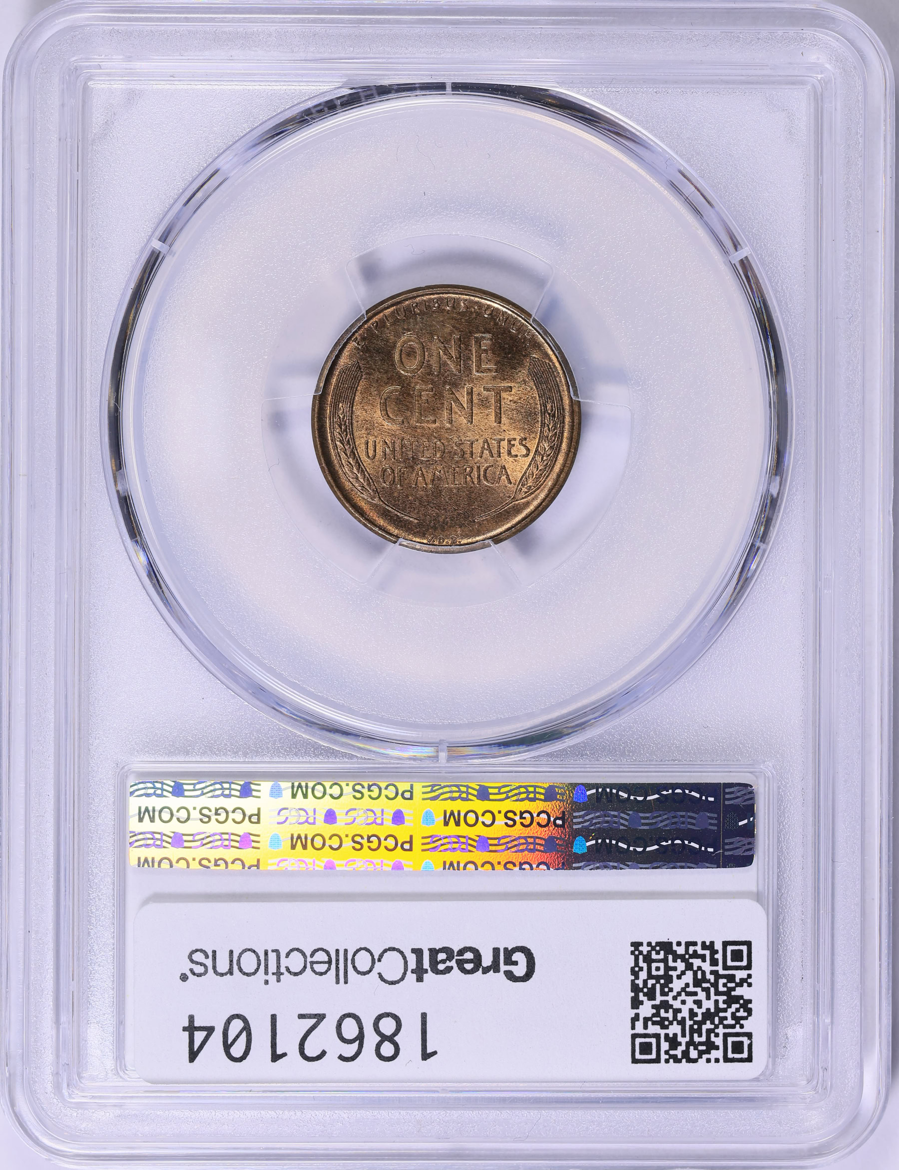 1909-S Lincoln Cent V.D.B. PCGS MS-65 RB (CAC Green) (Toned) (Item 1862104) | GreatCollections ...