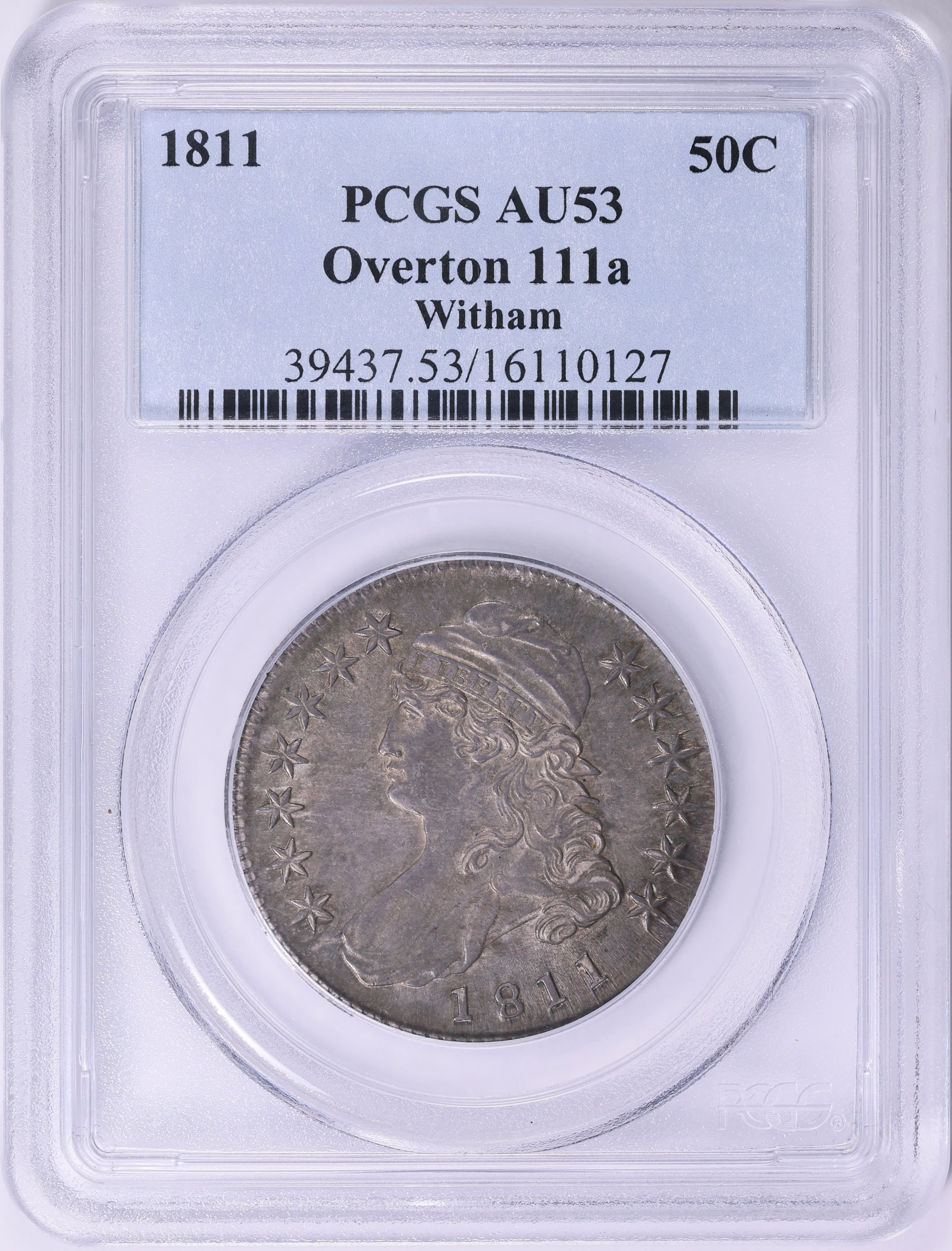 1811 Capped Bust Half Dollar Overton 111a PCGS AU-53 (Witham Collection ...