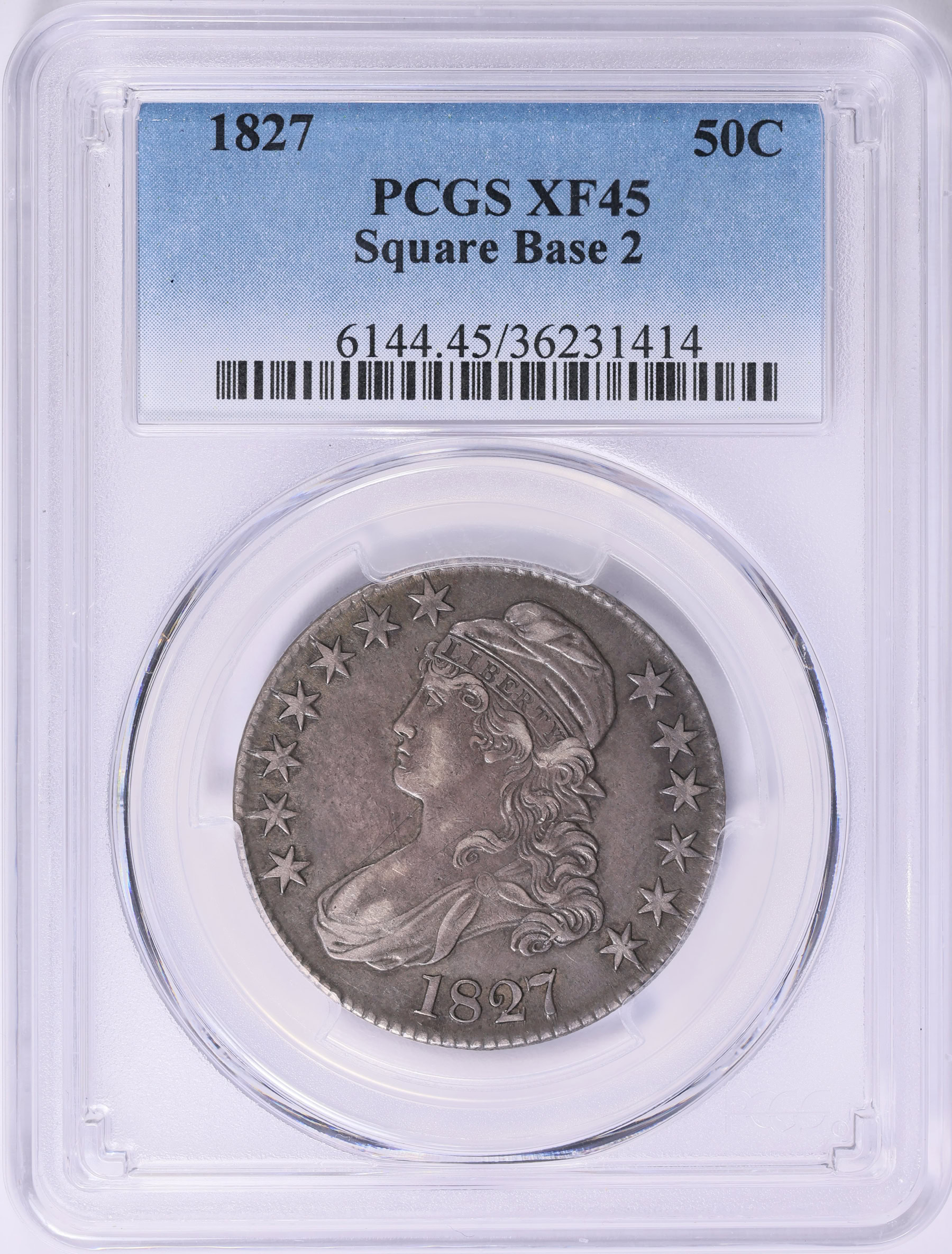1827 Capped Bust Half Dollar Square Base 2 PCGS XF-45 (Item 1862145 ...