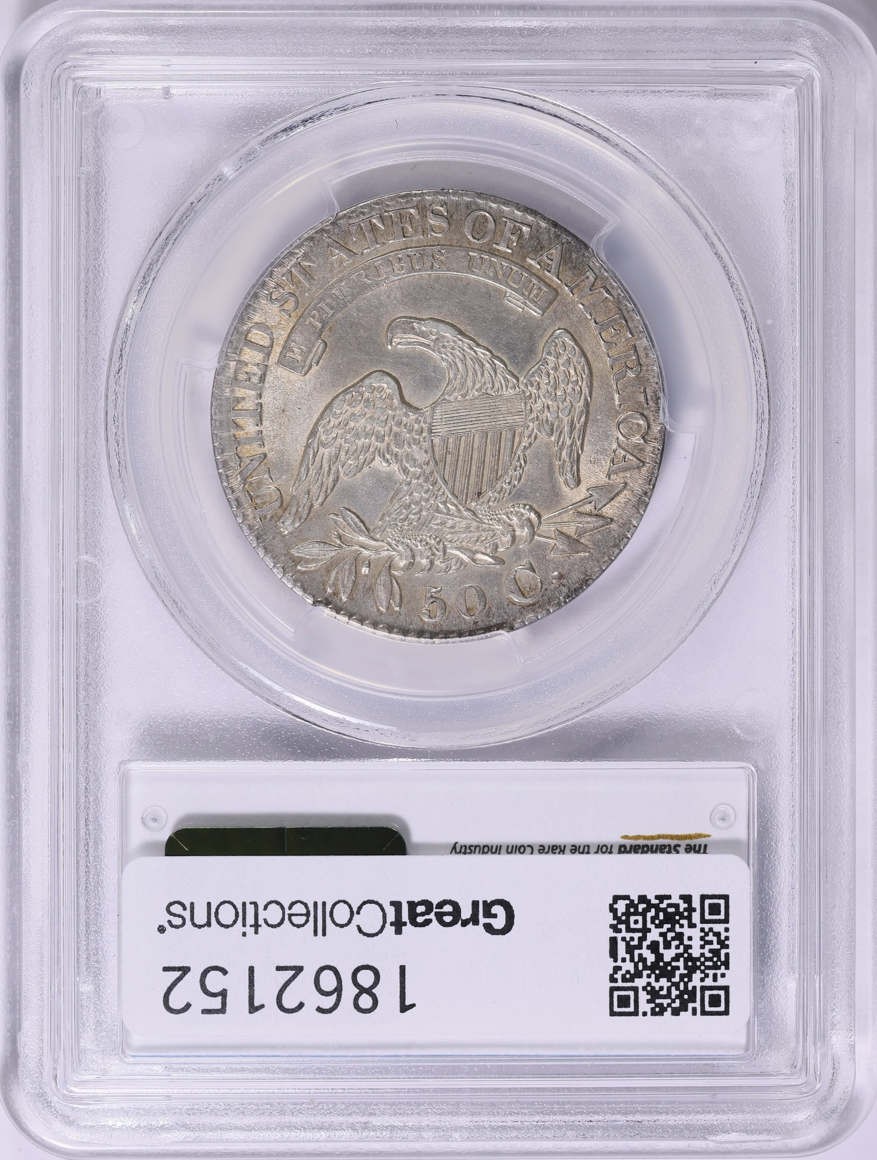 1827 Capped Bust Half Dollar Square Base 2 Overton 141 PCGS AU-58 ...