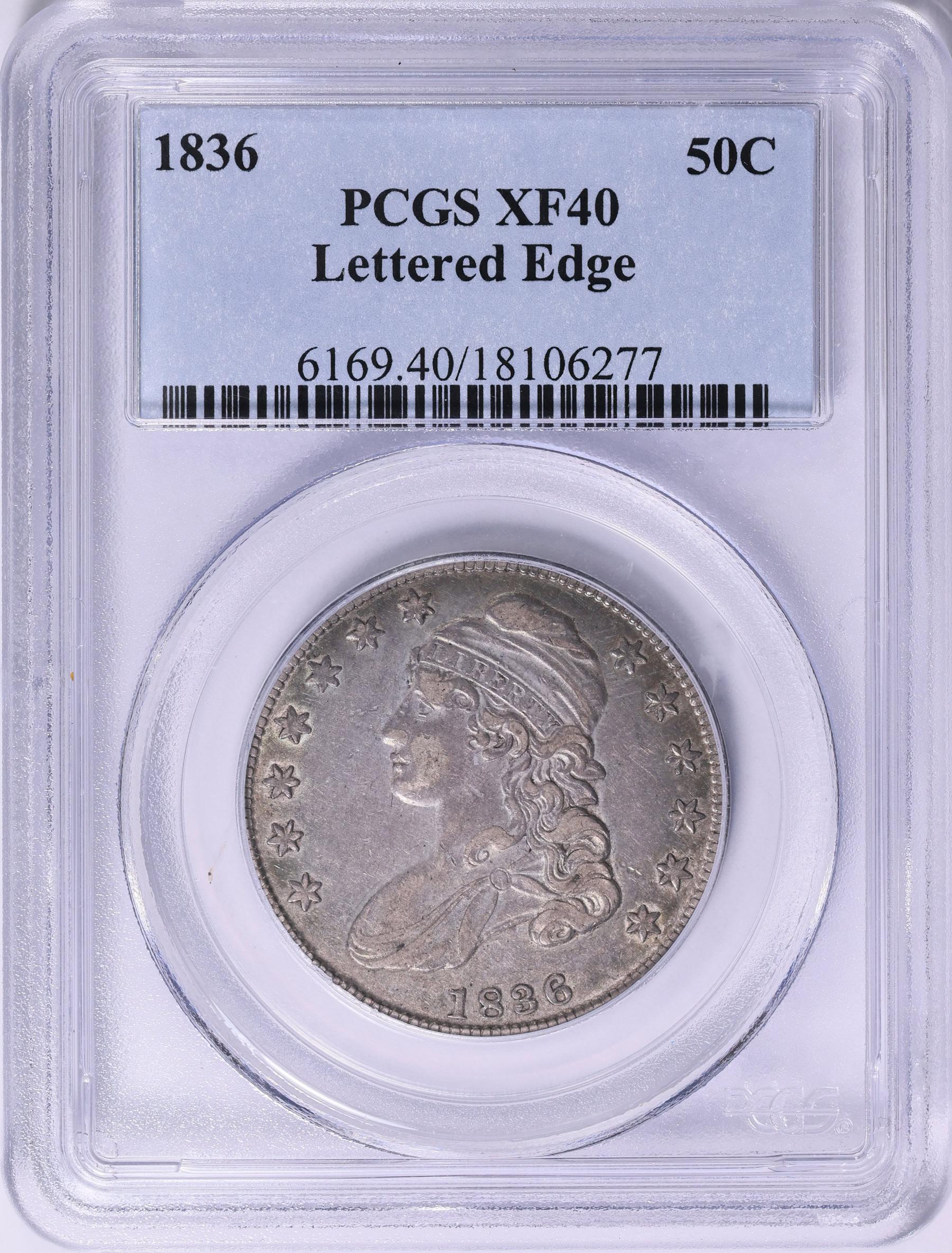 1836 Capped Bust Half Dollar Lettered Edge PCGS XF-40 (Toned) (Item ...